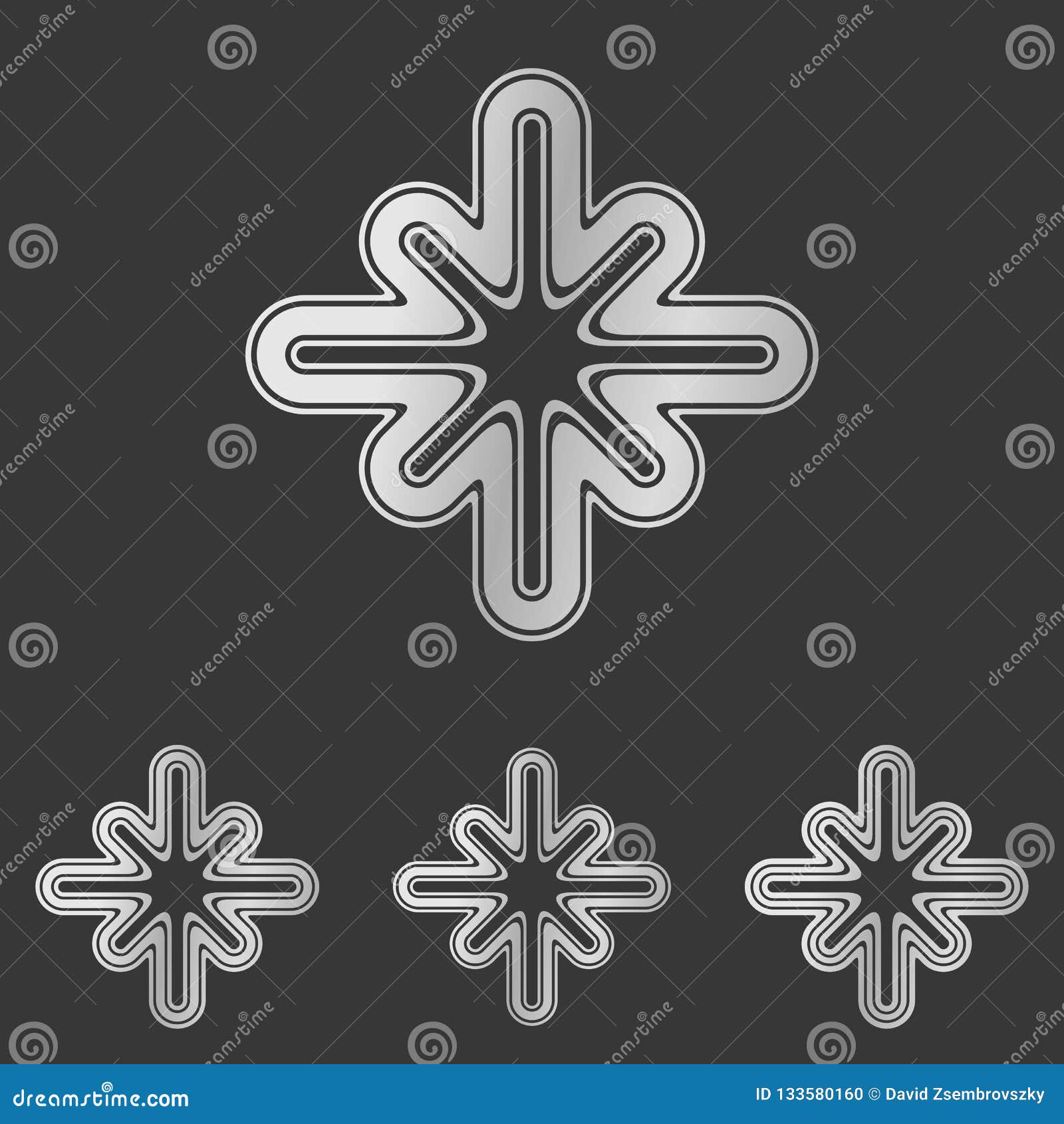 Silver Line Technology Logo Design Set Stock Vector - Illustration of ...