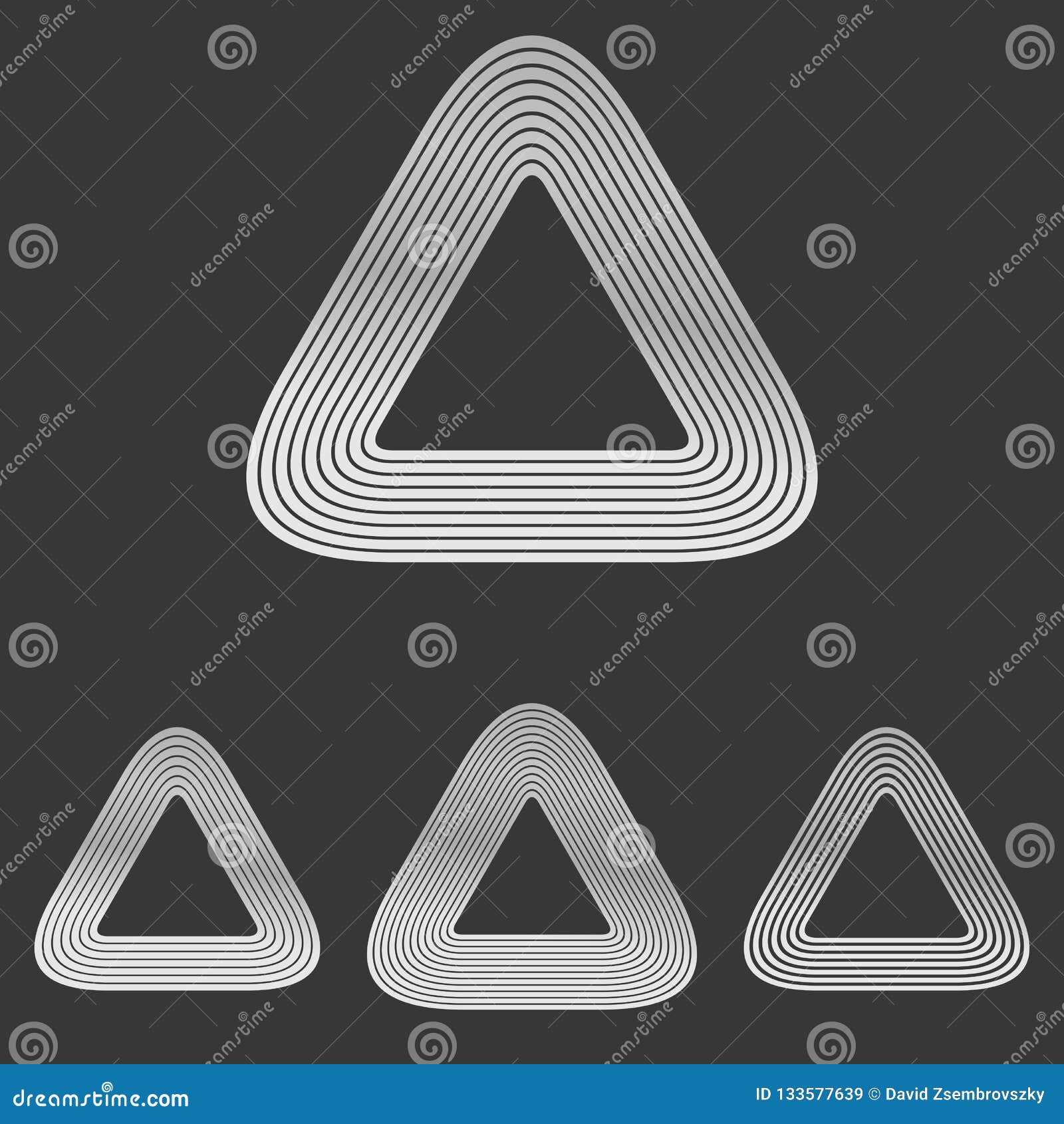 Silver Line Triangle Logo Design Set Stock Vector - Illustration of ...