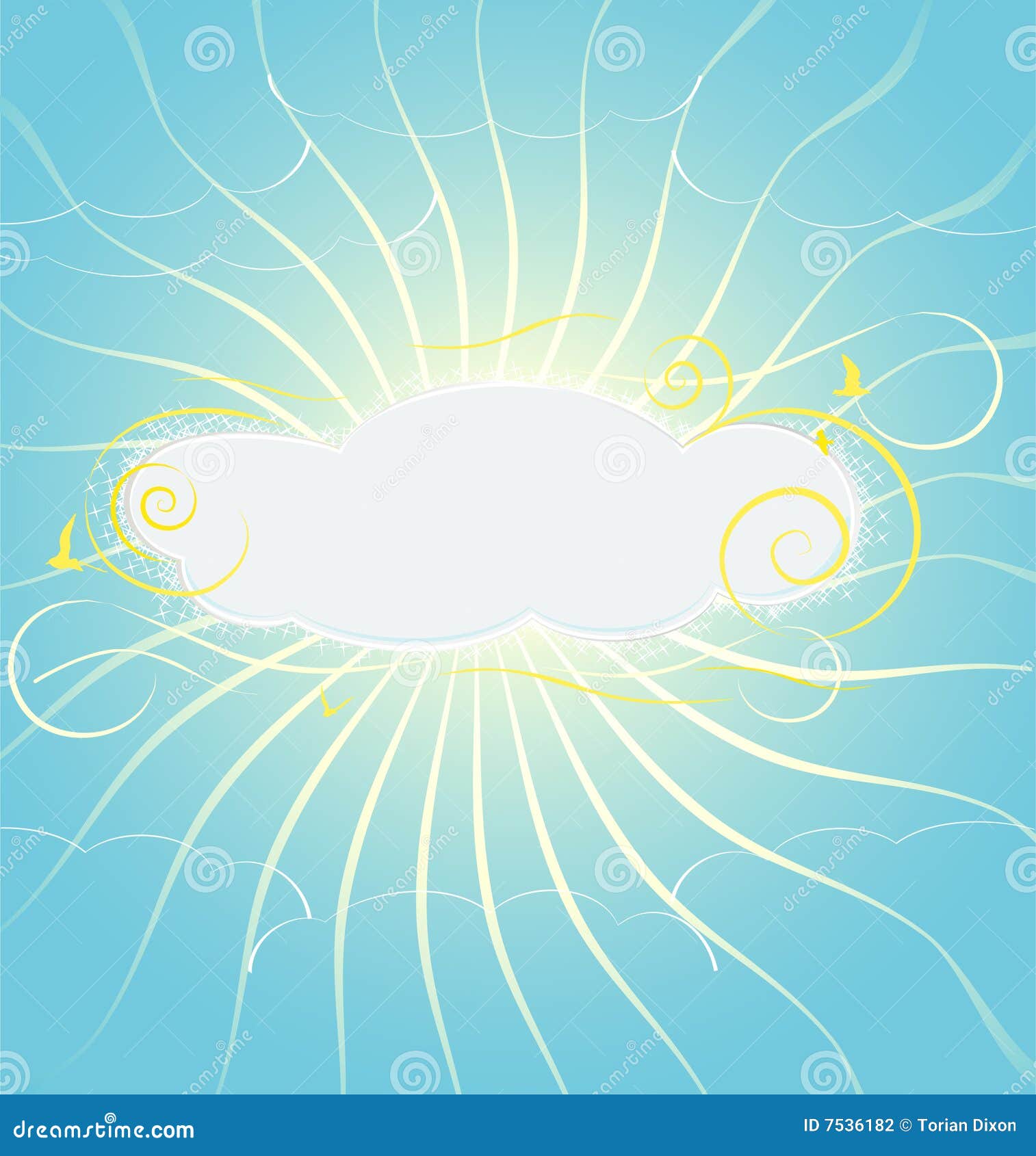 Silver Lining Cloud stock vector. Illustration of decorative - 7536182