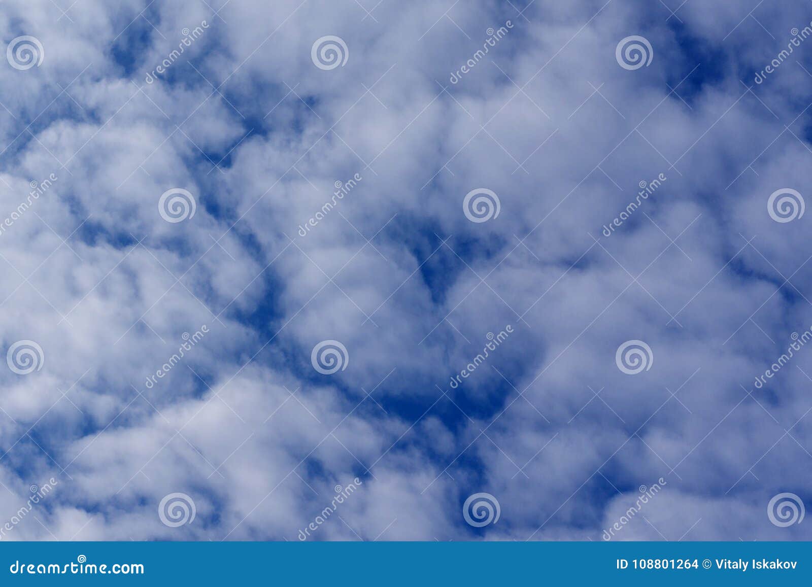 Silver Lining on the Edge of Clouds on a Blue Sky. Stock Photo - Image ...