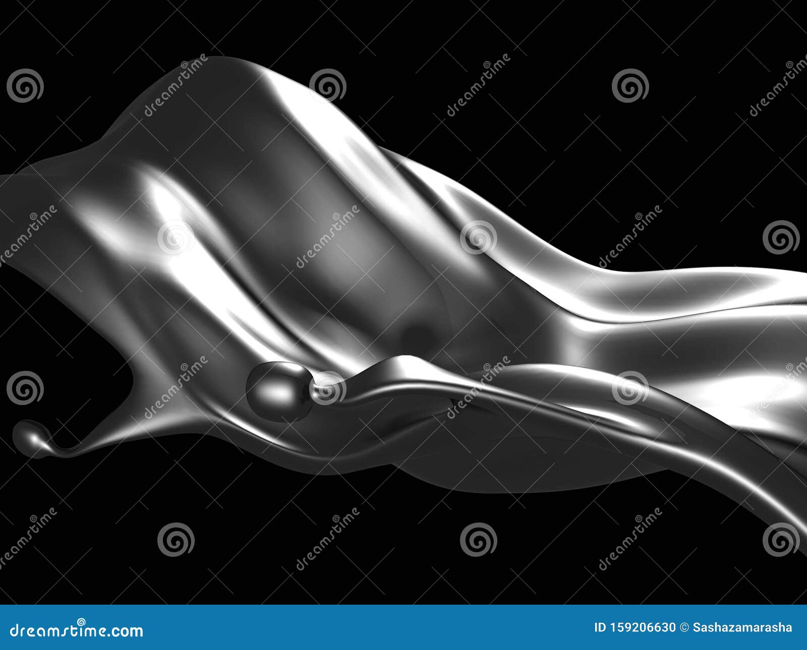 Silver Liquid Abstract Shiny Splash Stock Illustration - Illustration ...