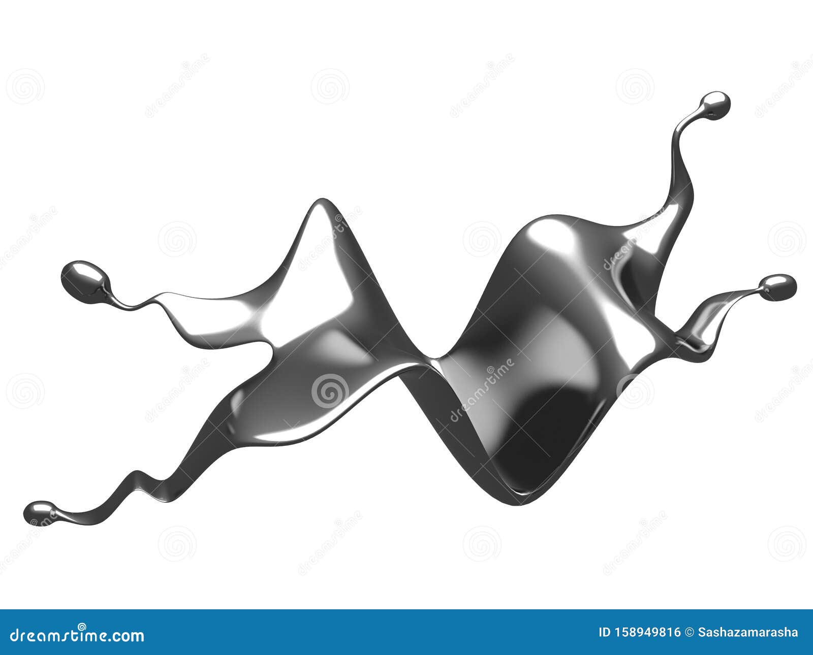 Silver Liquid Abstract Shiny Splash Stock Illustration - Illustration ...
