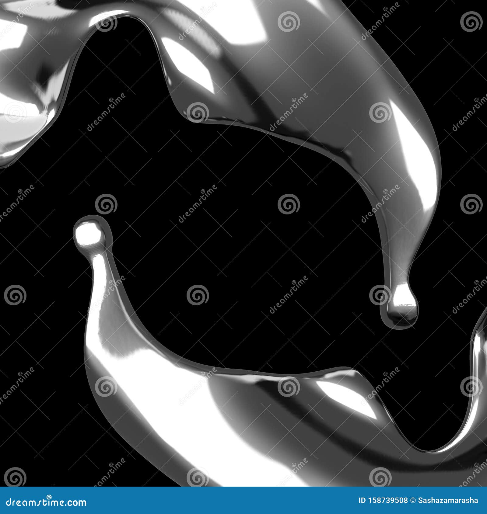 Silver Liquid Abstract Shiny Splash Stock Illustration - Illustration ...