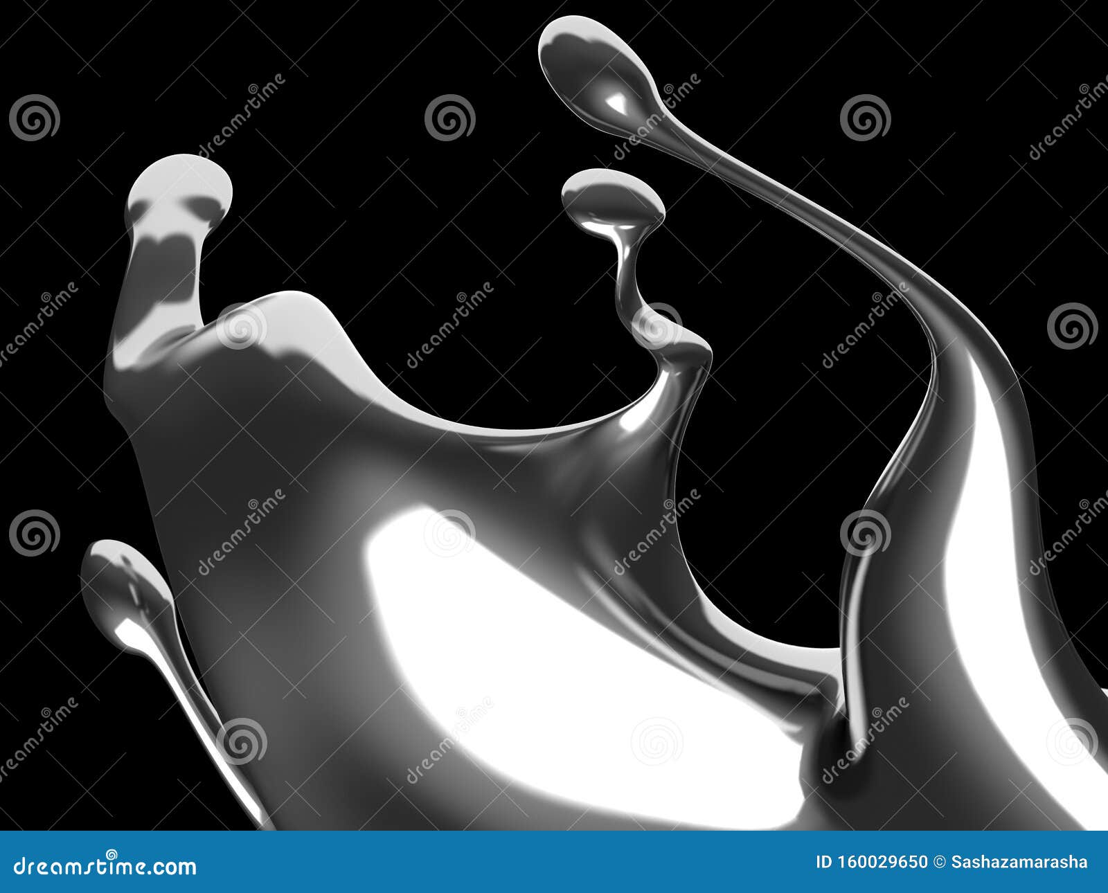 Silver Liquid Abstract Shiny Splash Stock Illustration - Illustration ...