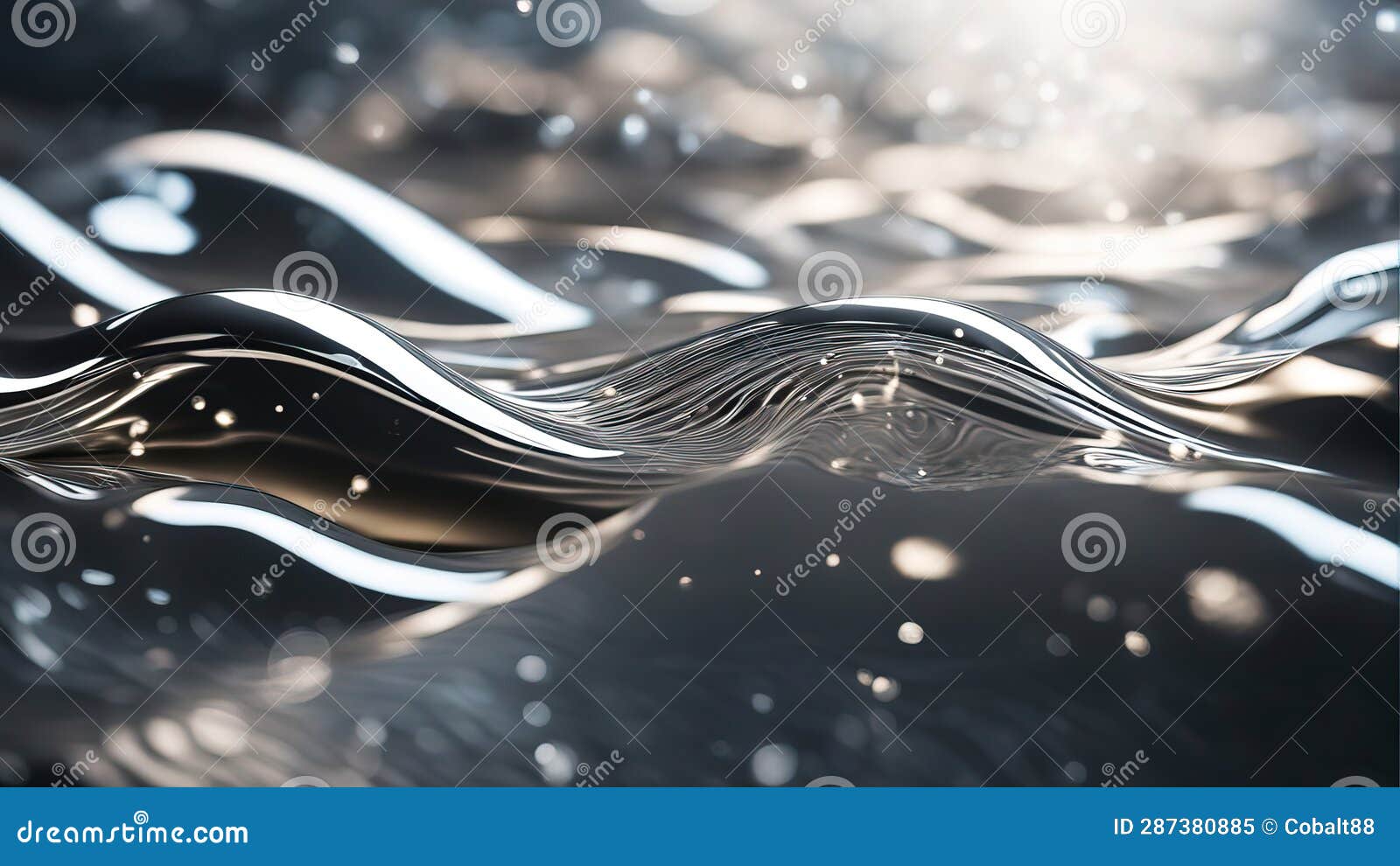 Silver Liquid Chrome Background , Shiny Metal Waves Stock Illustration ...