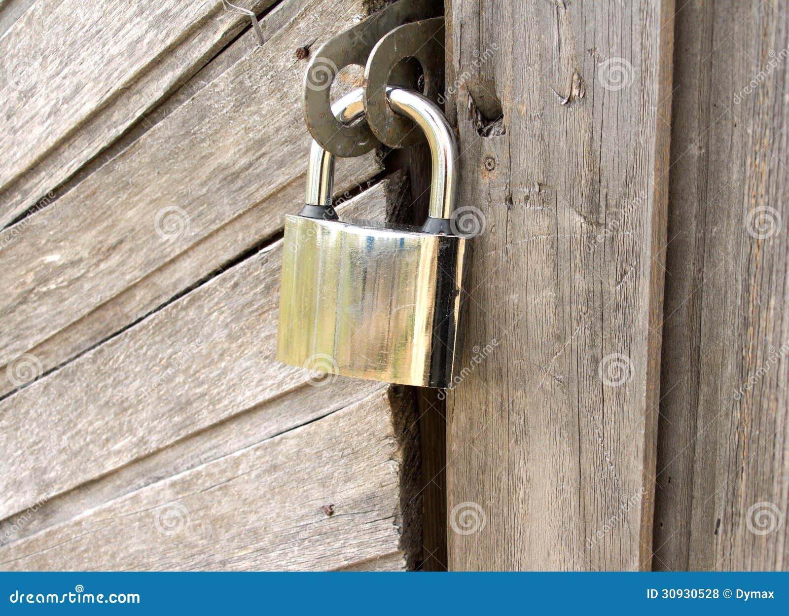 Silver Lock on Gray Door Closeup Stock Photo - Image of door, outdoors ...
