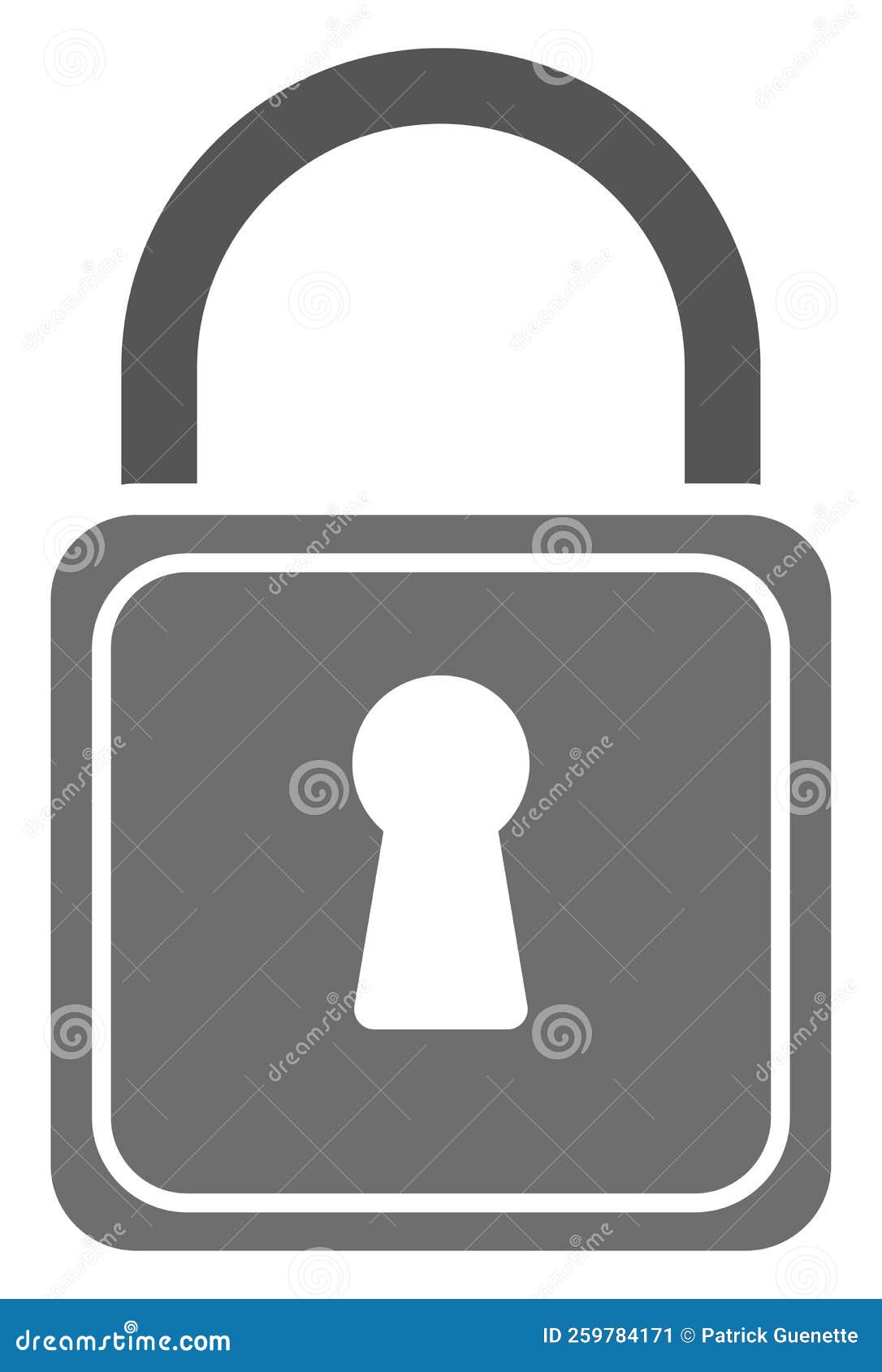 Silver lock, icon stock vector. Illustration of vector - 259784171