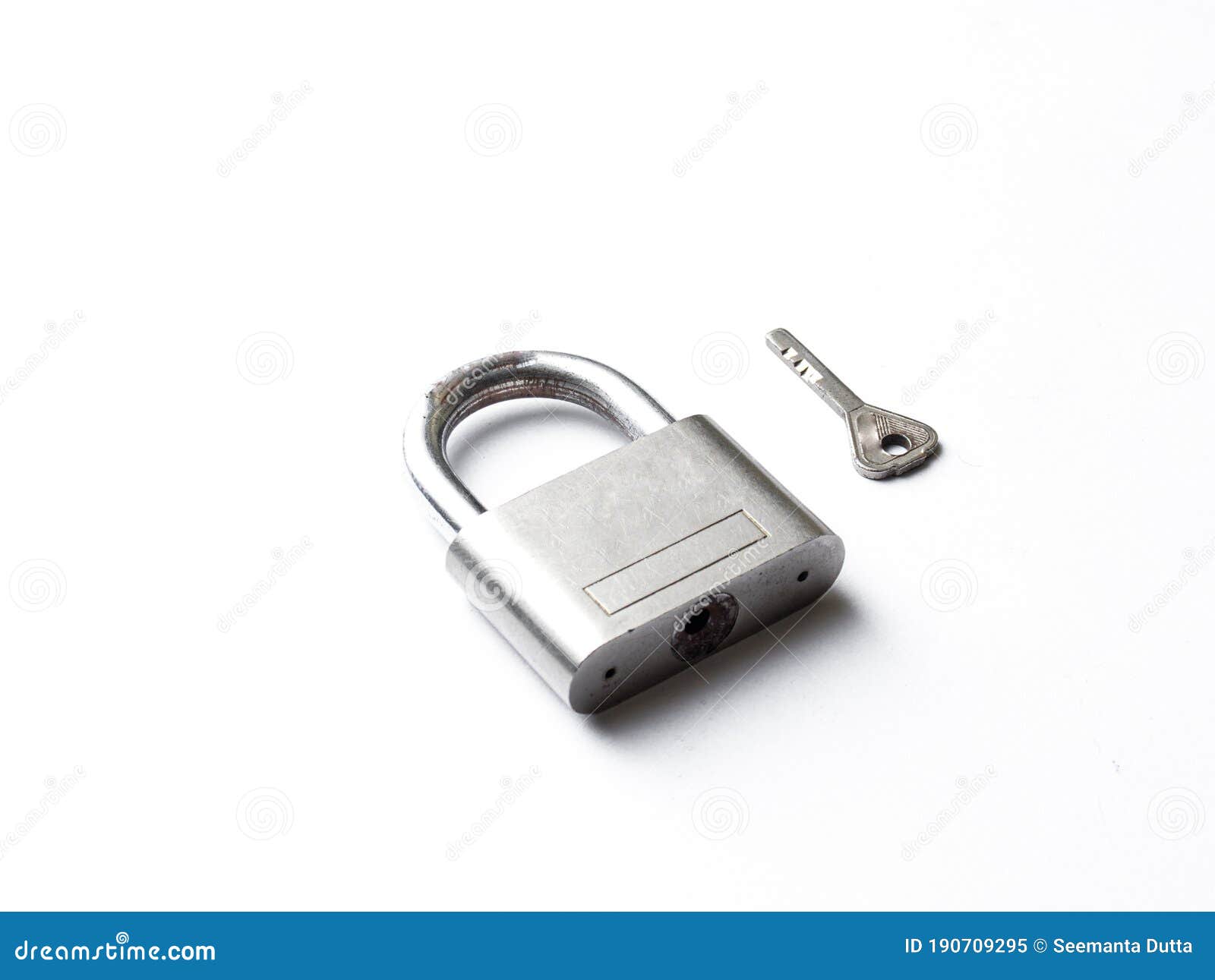 Silver Lock with Key Stock Image. Stock Image - Image of metal, shiny ...