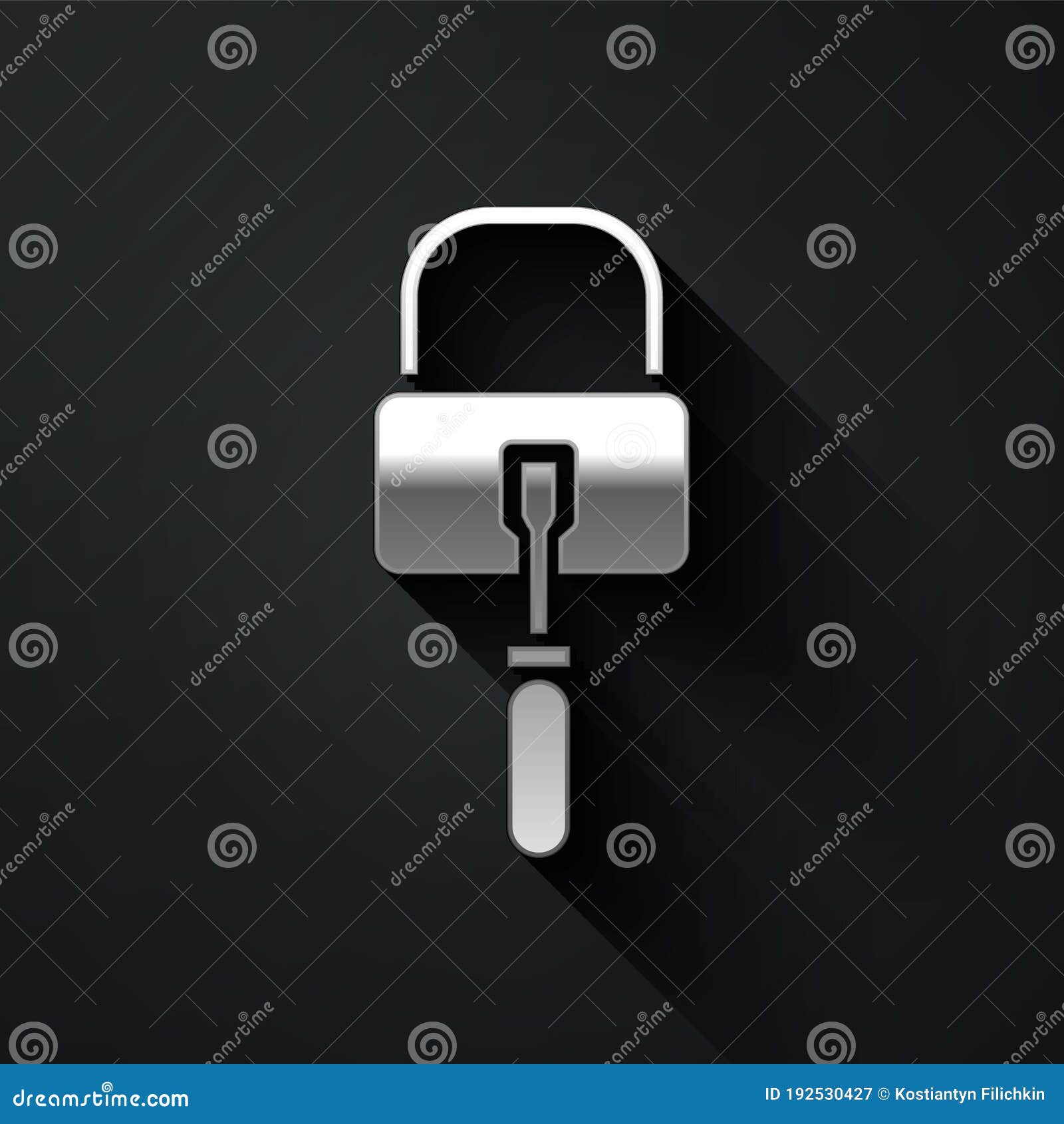 Silver Lockpicks or Lock Picks for Lock Picking Icon Isolated on Black ...