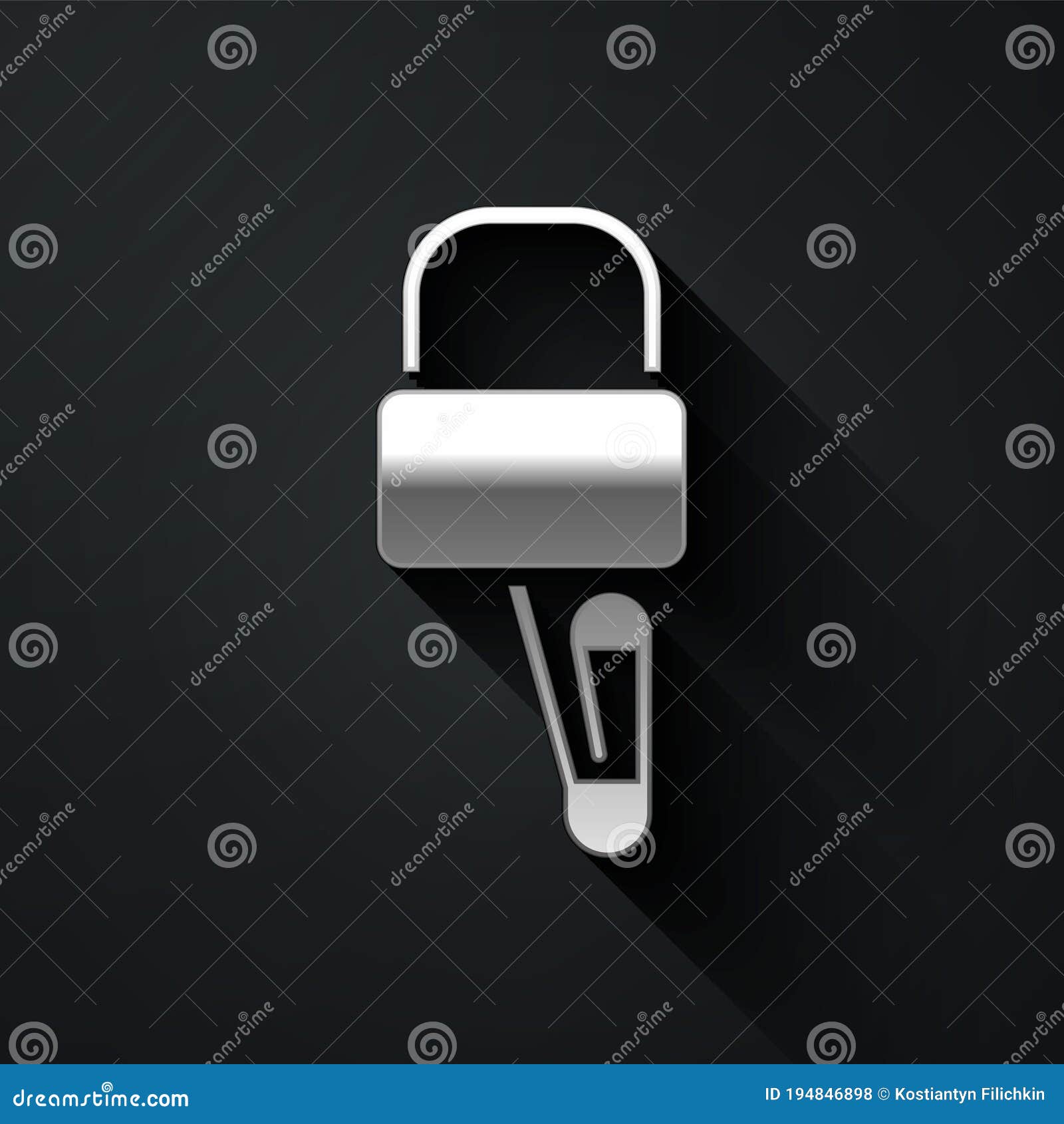 Silver Lockpicks or Lock Picks for Lock Picking Icon Isolated on Black ...