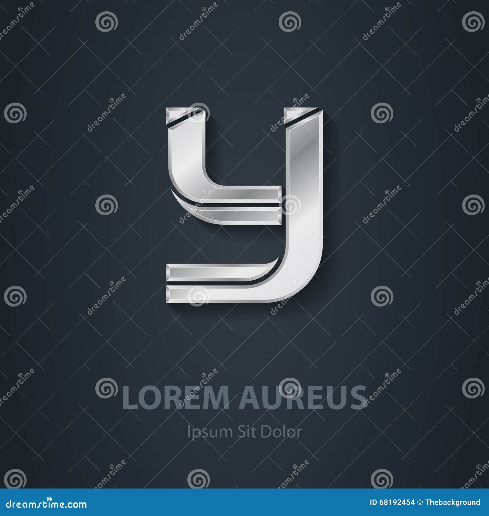 Silver Logo Letter Y. Vector Elegant Font Stock Vector - Illustration ...