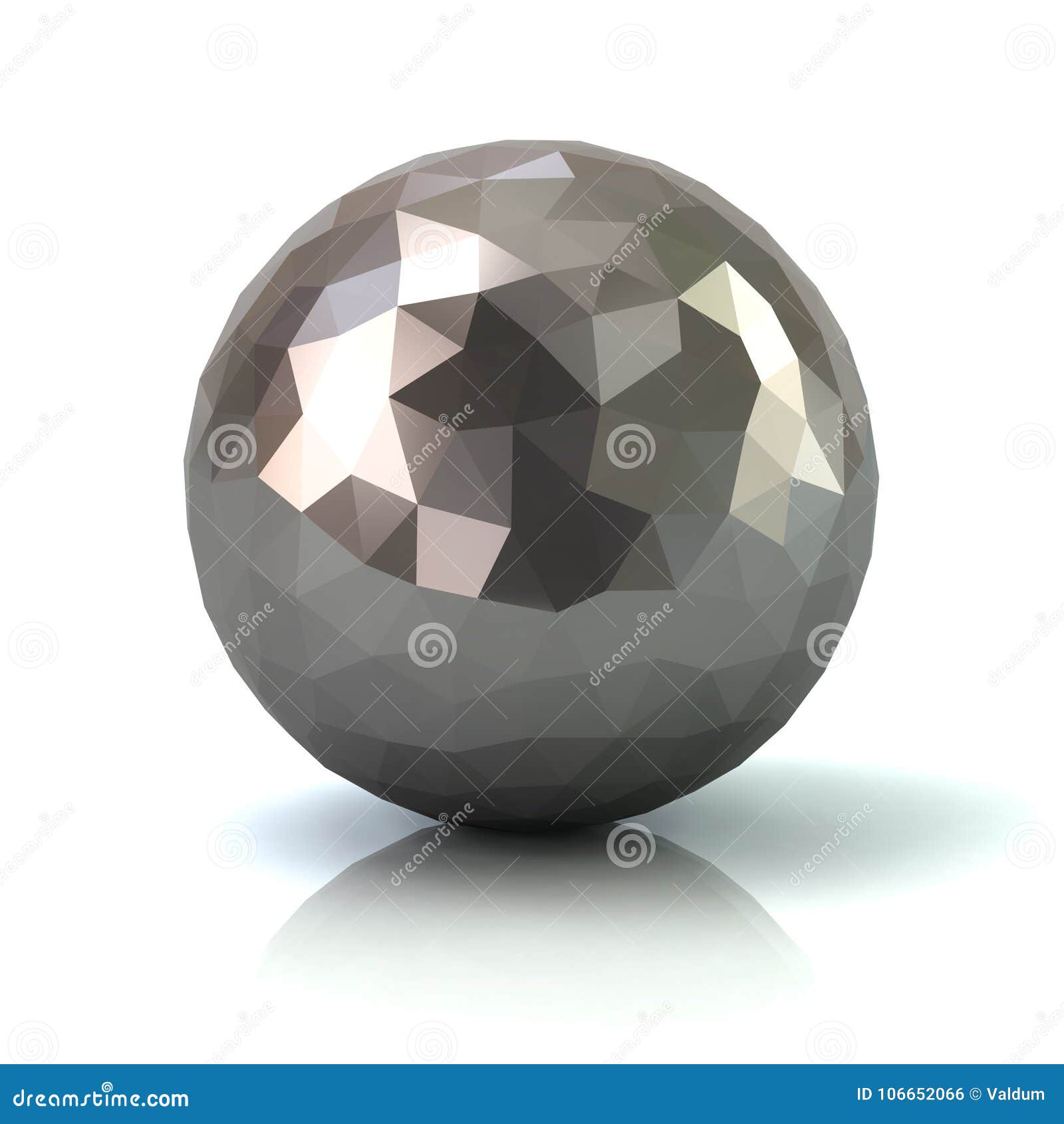 Silver Low Poly Abstract 3d Sphere Stock Illustration - Illustration of ...