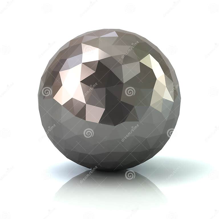Silver Low Poly Abstract 3d Sphere Stock Illustration - Illustration of ...