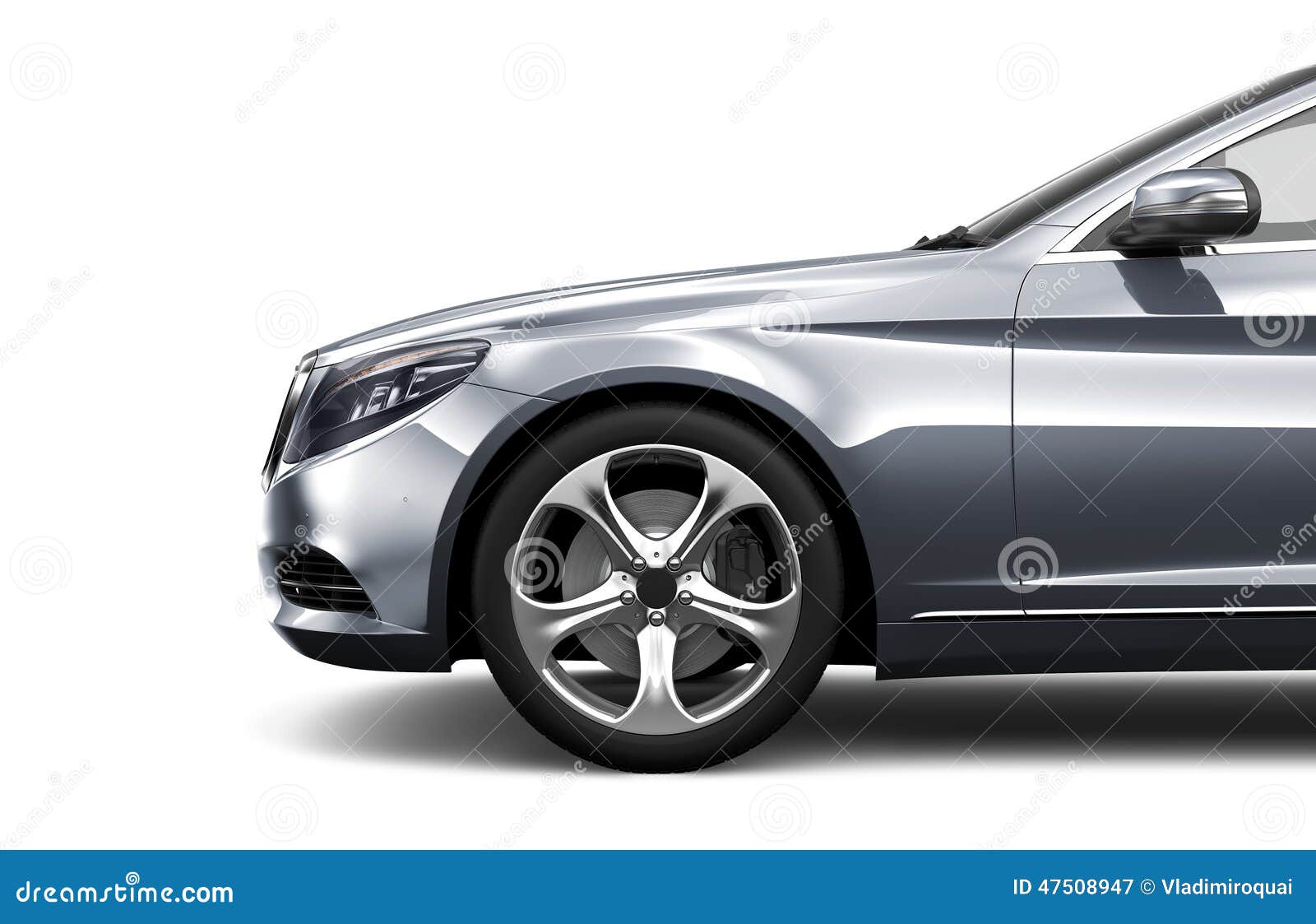 Silver Luxury Coupe, Front View, White Background, 3D Render, Aston ...