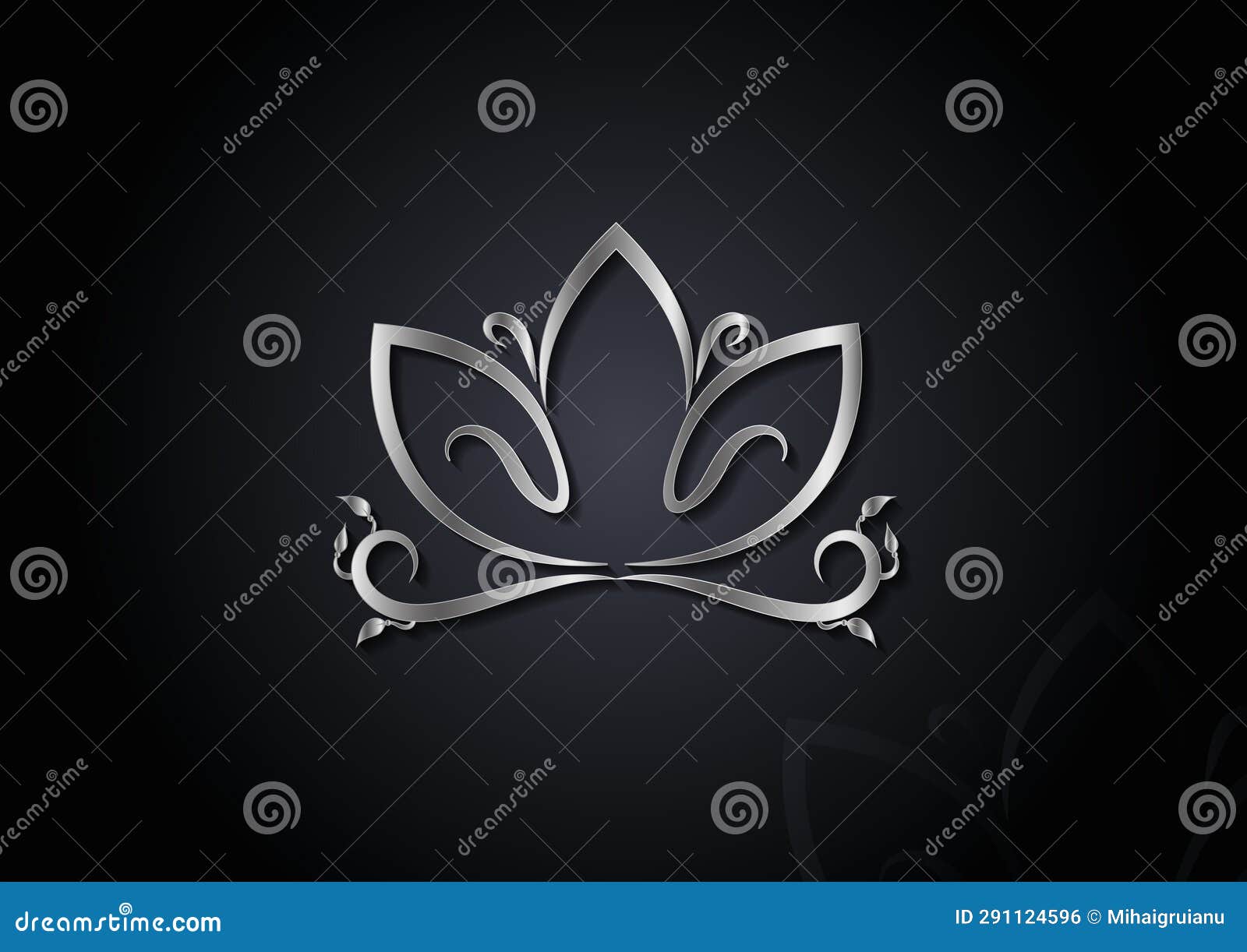 Silver Luxury Flower Modern Vector Illustration Stock Vector ...