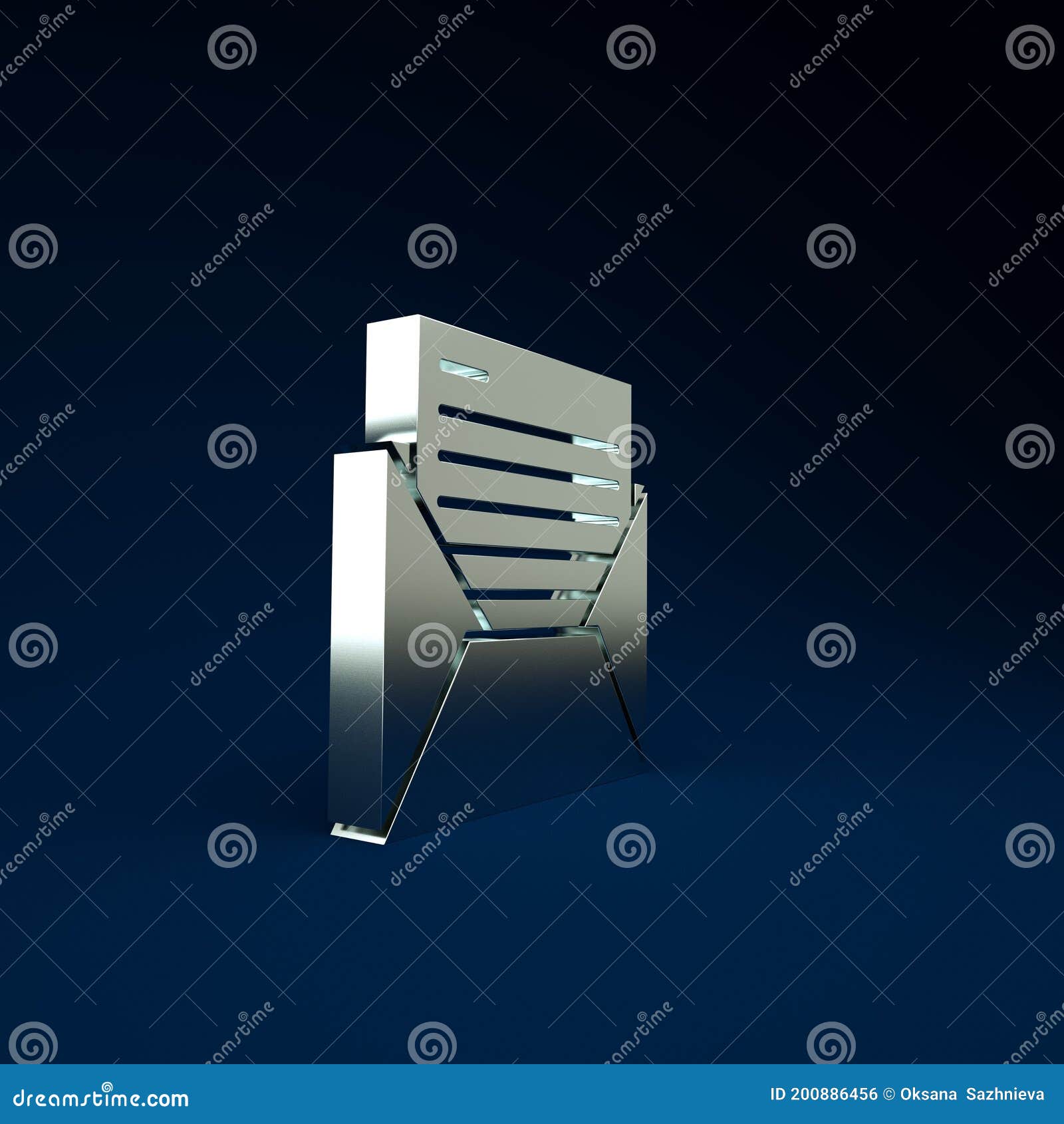 Silver Mail and E-mail Icon Isolated on Blue Background. Envelope ...