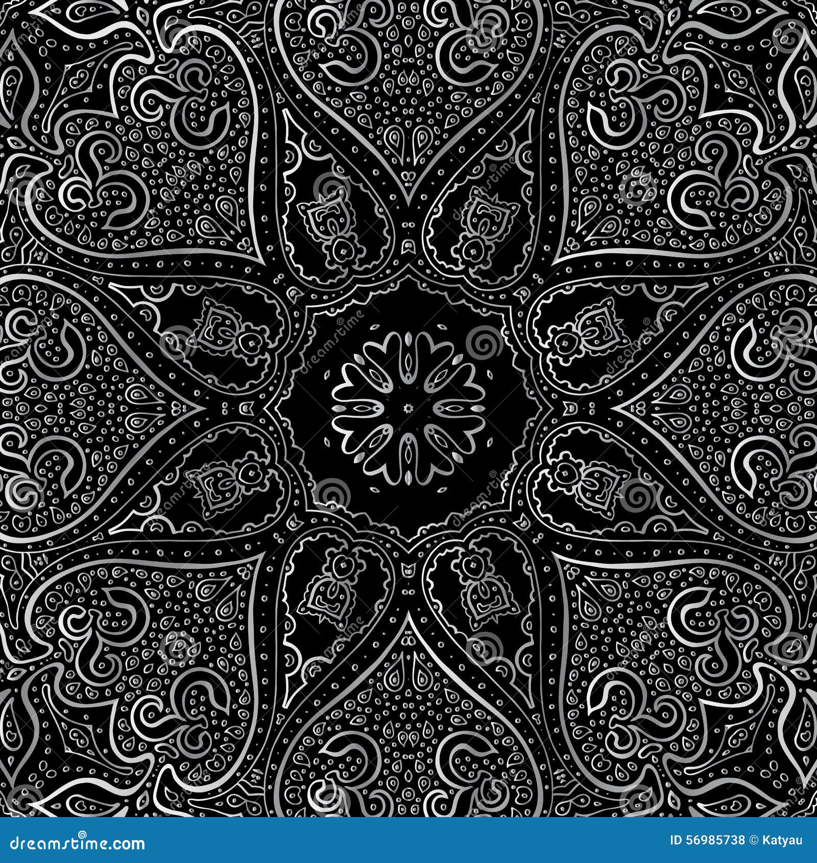 Silver mandala stock vector. Illustration of backdrop - 56985738