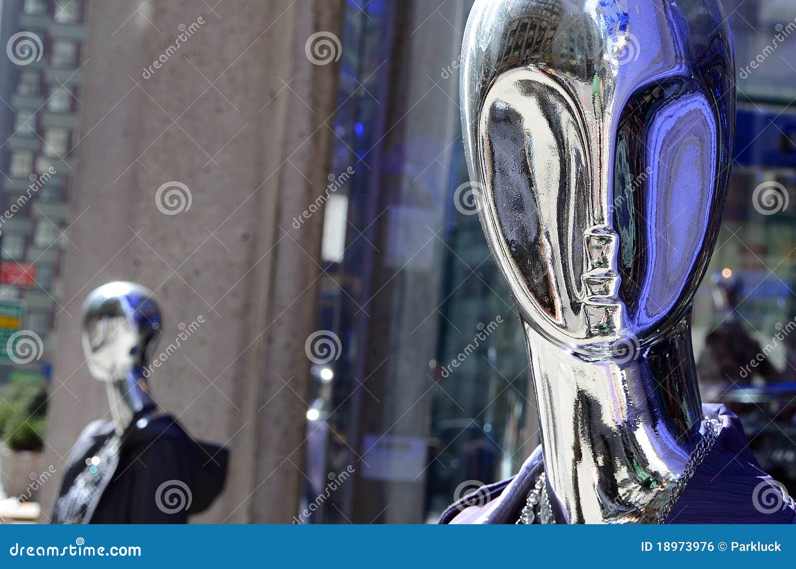 Silver Mannequins stock photo. Image of mannequins, sidewalk - 18973976