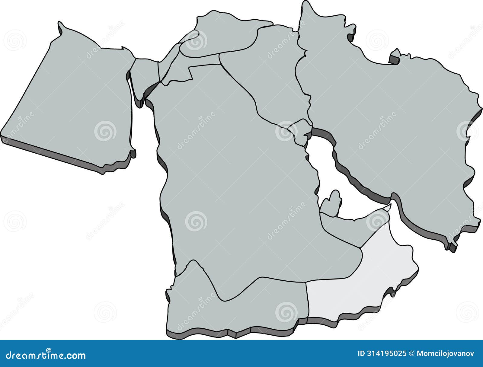 Silver Map of OMAN Inside Dark Gray Map of the Middle East Stock Vector ...