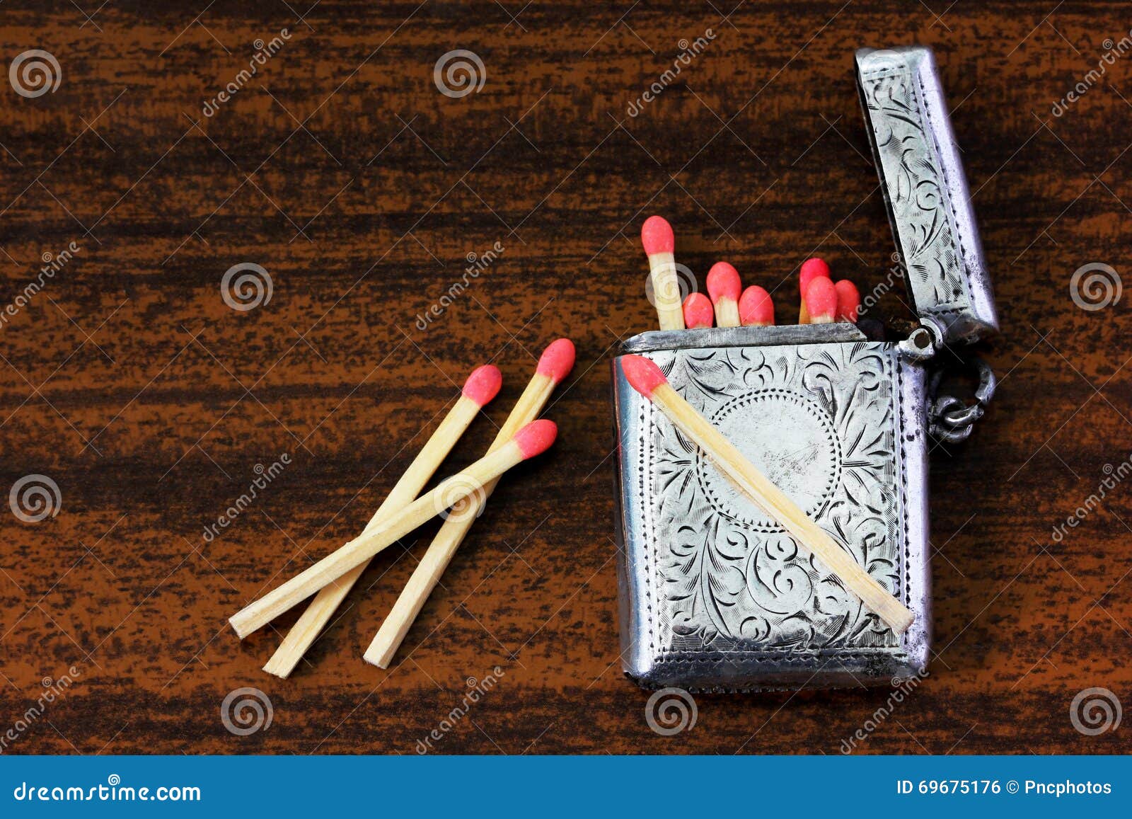 Silver match case stock photo. Image of match, design - 69675176