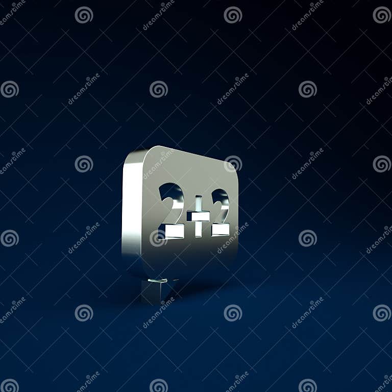 Silver Math System of Equation Solution on Speech Bubble Icon Isolated ...