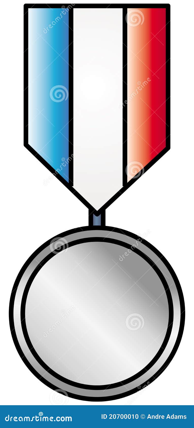 Silver medal stock vector. Illustration of metal, recognition - 20700010