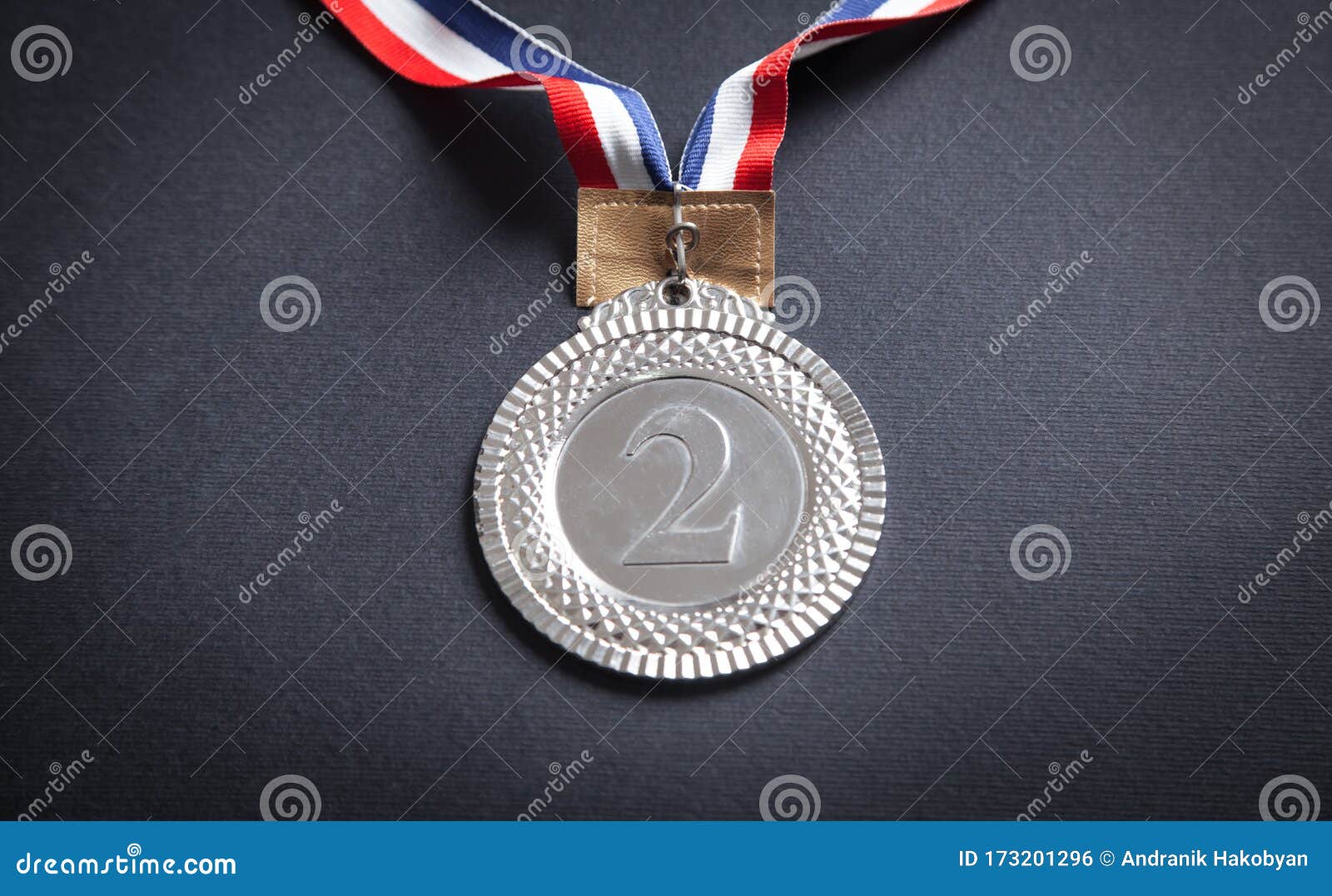 Silver Medal on Black Background Stock Photo - Image of achievement ...