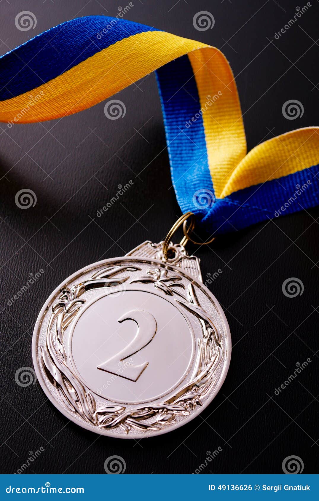 Silver Medal on a Dark Background Stock Photo - Image of icon, badge ...