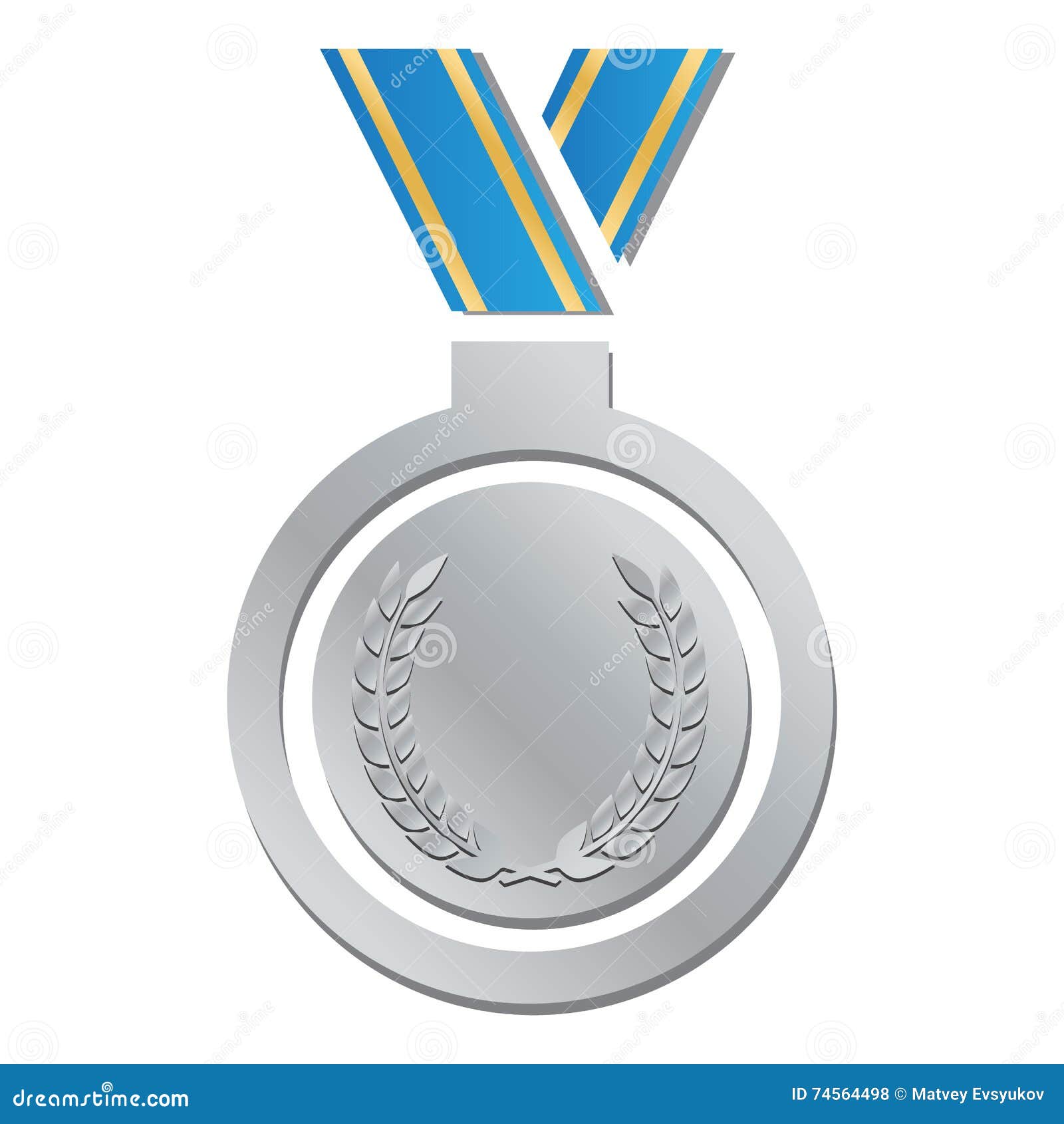 Silver Medal Illustration on White Background Stock Illustration ...