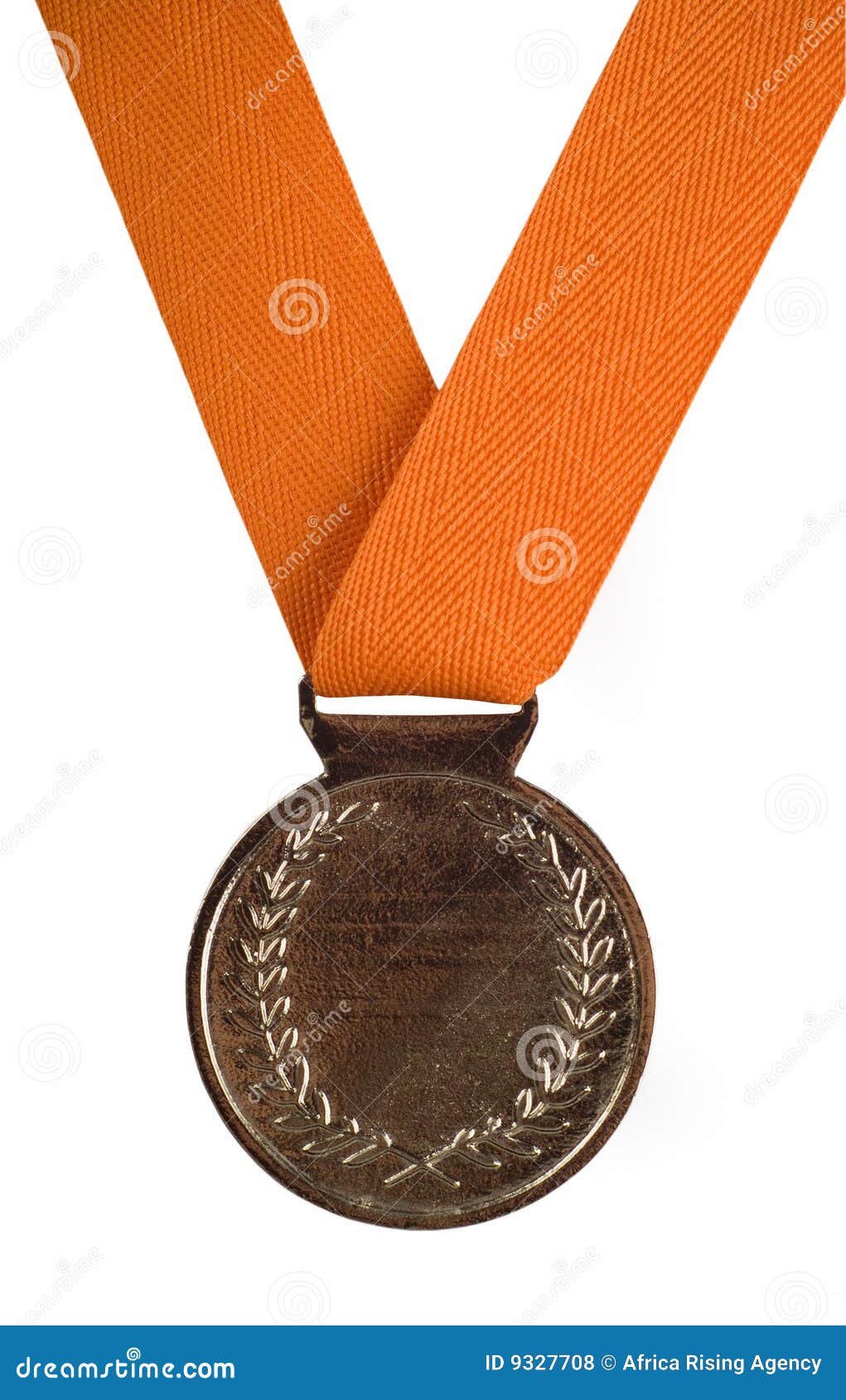 Silver Medal On Orange Ribbon Royalty Free Stock Photos - Image: 9327708