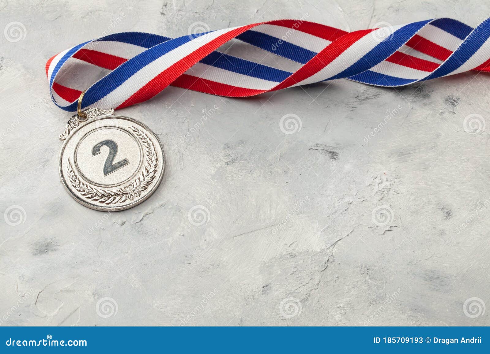 Silver Medal. Second Place Award with Ribbon Stock Image - Image of ...