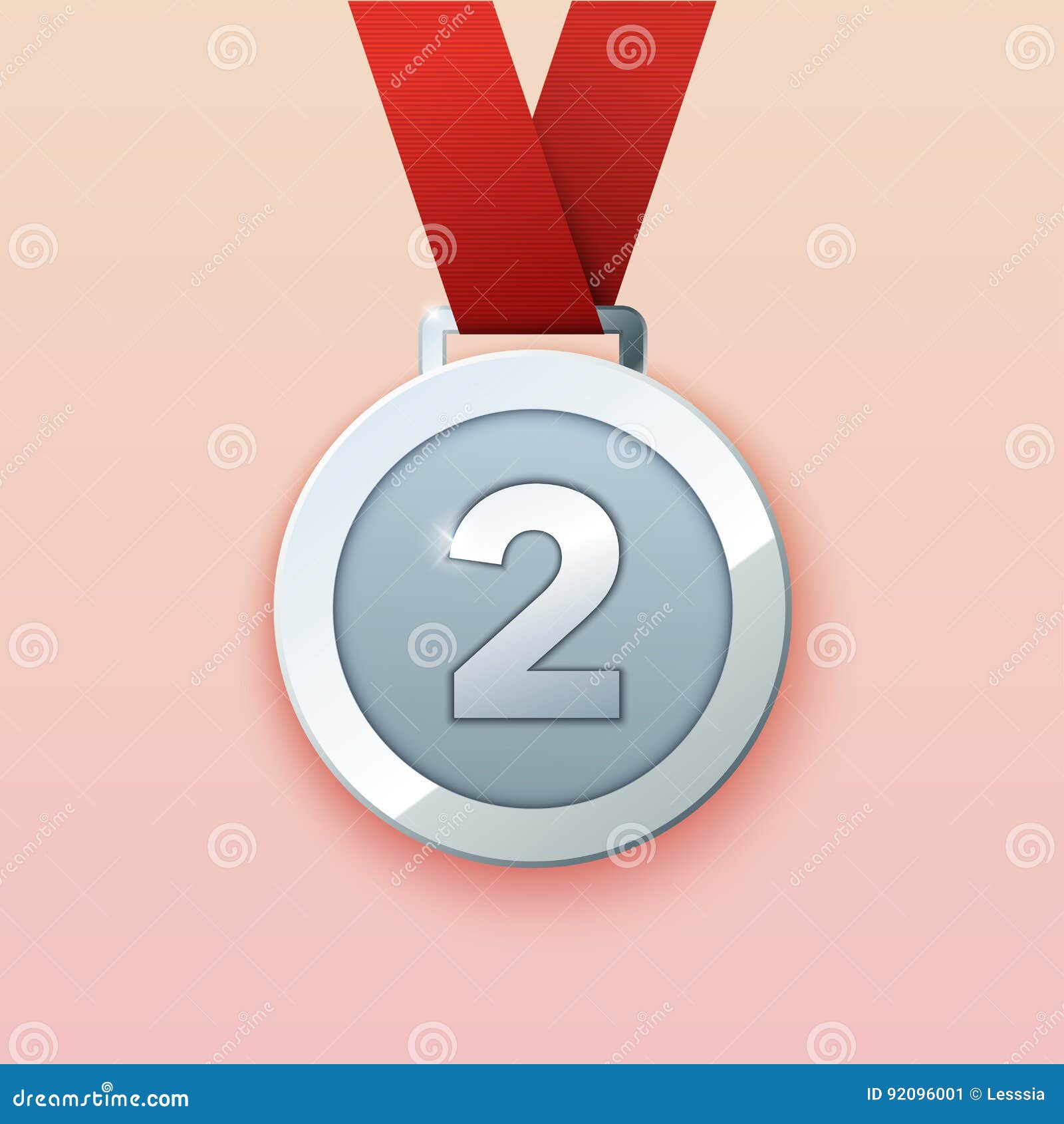 Silver Medal for Second Prize. Stock Vector - Illustration of sport ...