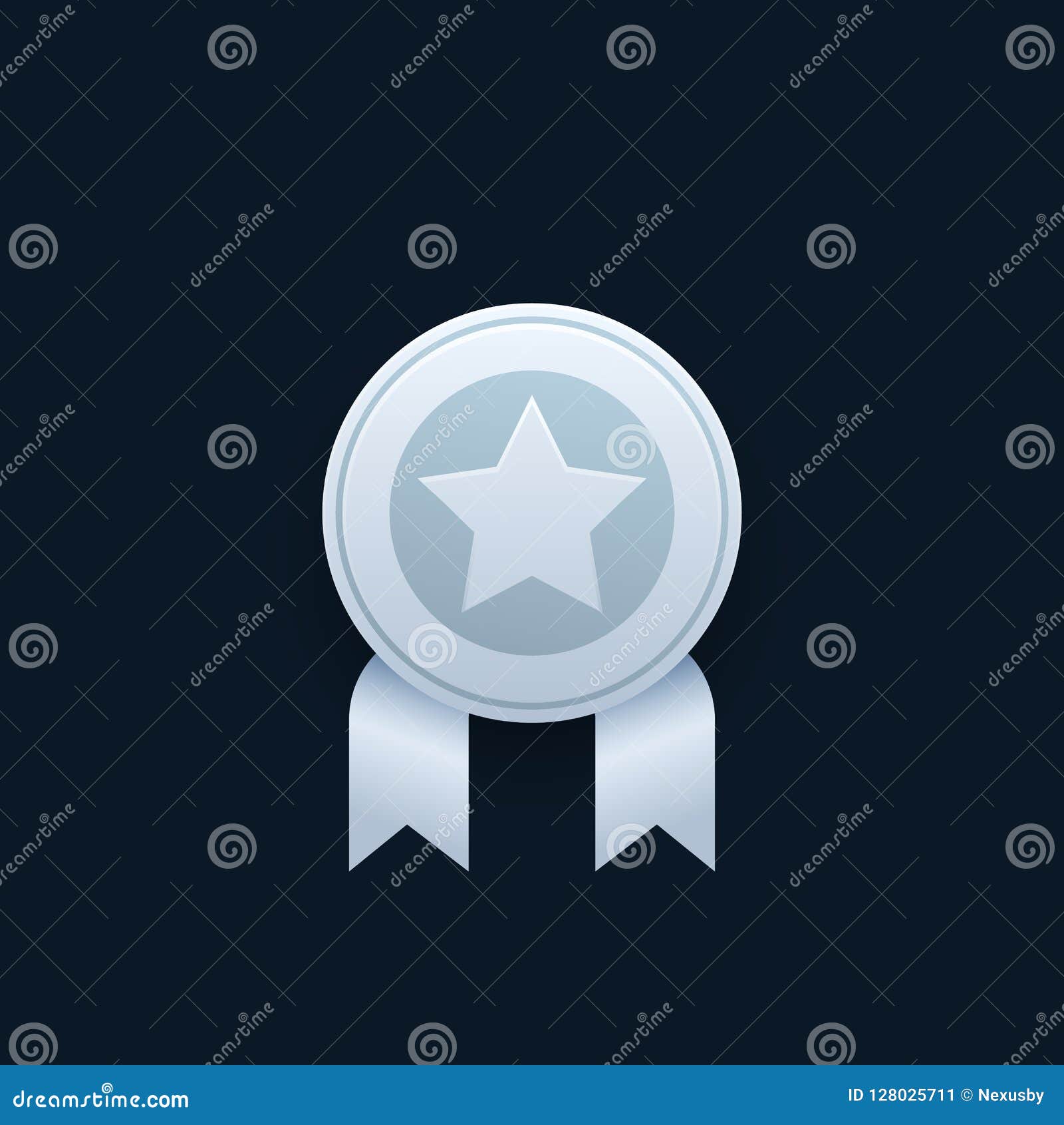 Silver Medal Vector Illustration Stock Vector - Illustration of prize ...