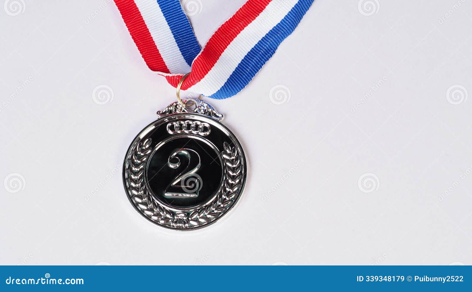 Silver Medal on White Background Stock Image - Image of honor, award ...