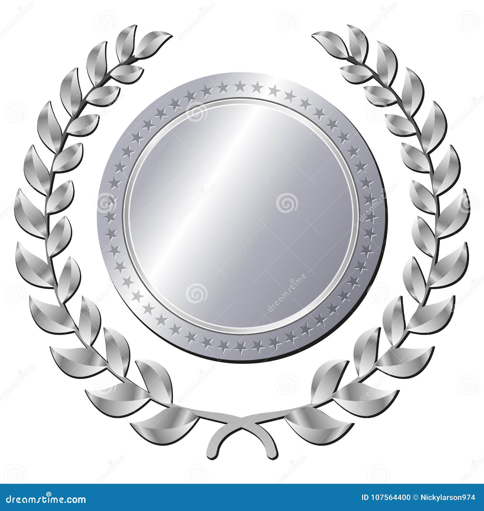 Silver Medal on White Background Stock Vector - Illustration of emblem ...