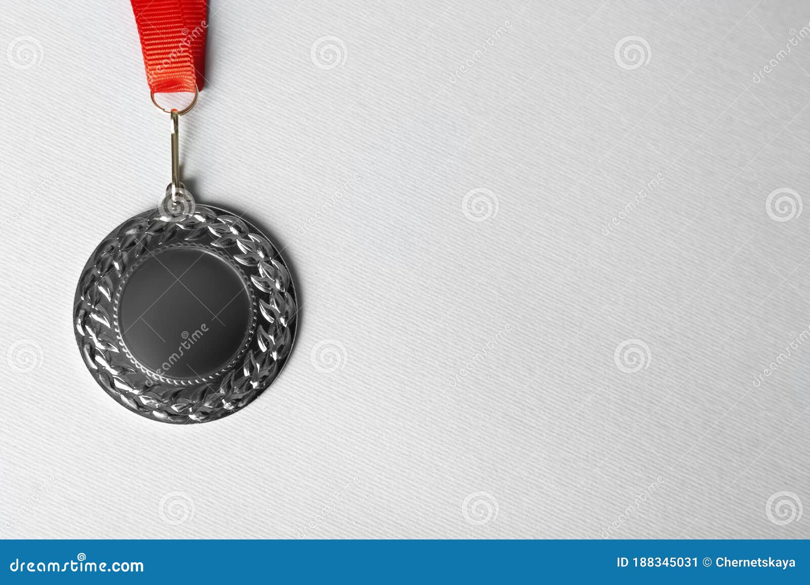 Silver Medal on Background, Top View. Space for Design Stock Image ...