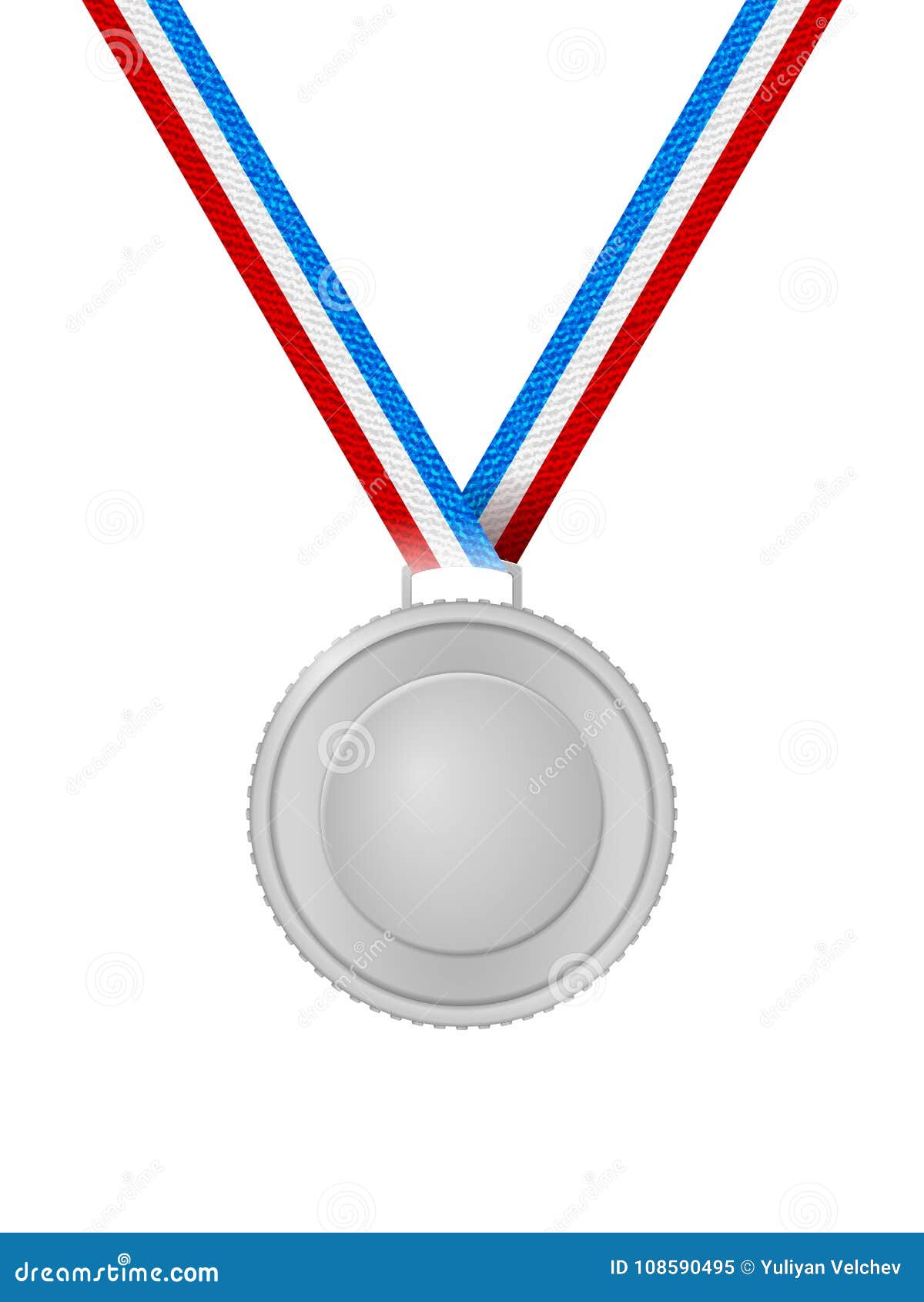 Silver medal stock vector. Illustration of metal, award - 108590495