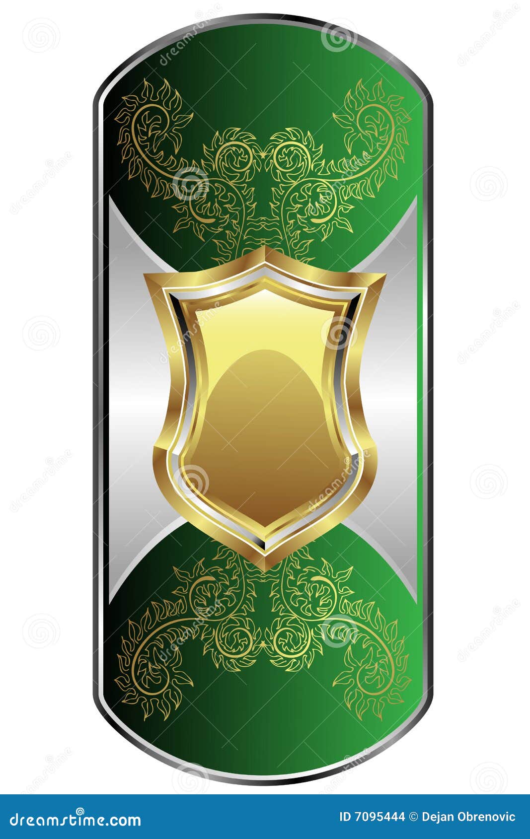 Silver Medallion stock vector. Illustration of beautiful - 7095444