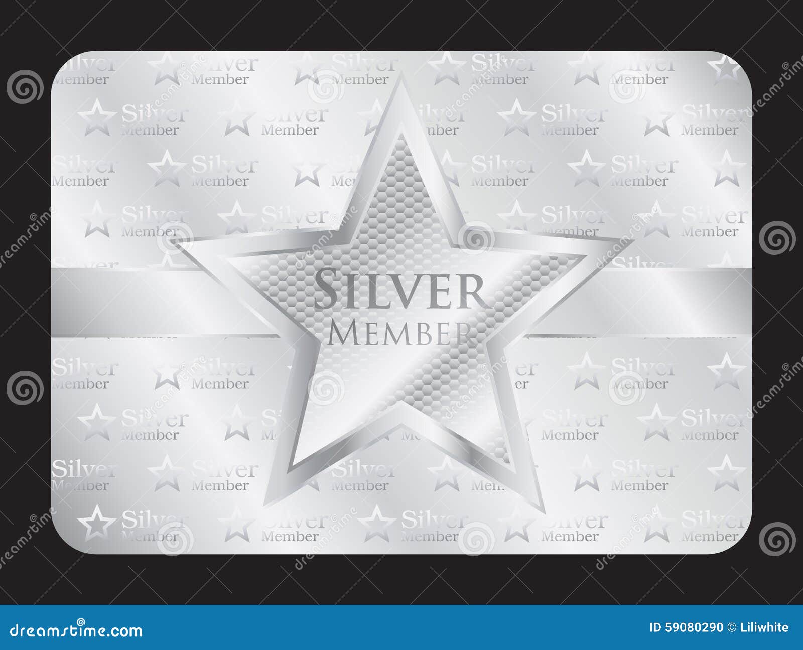 Silver Member Club Card with Big Star Stock Vector - Illustration of ...