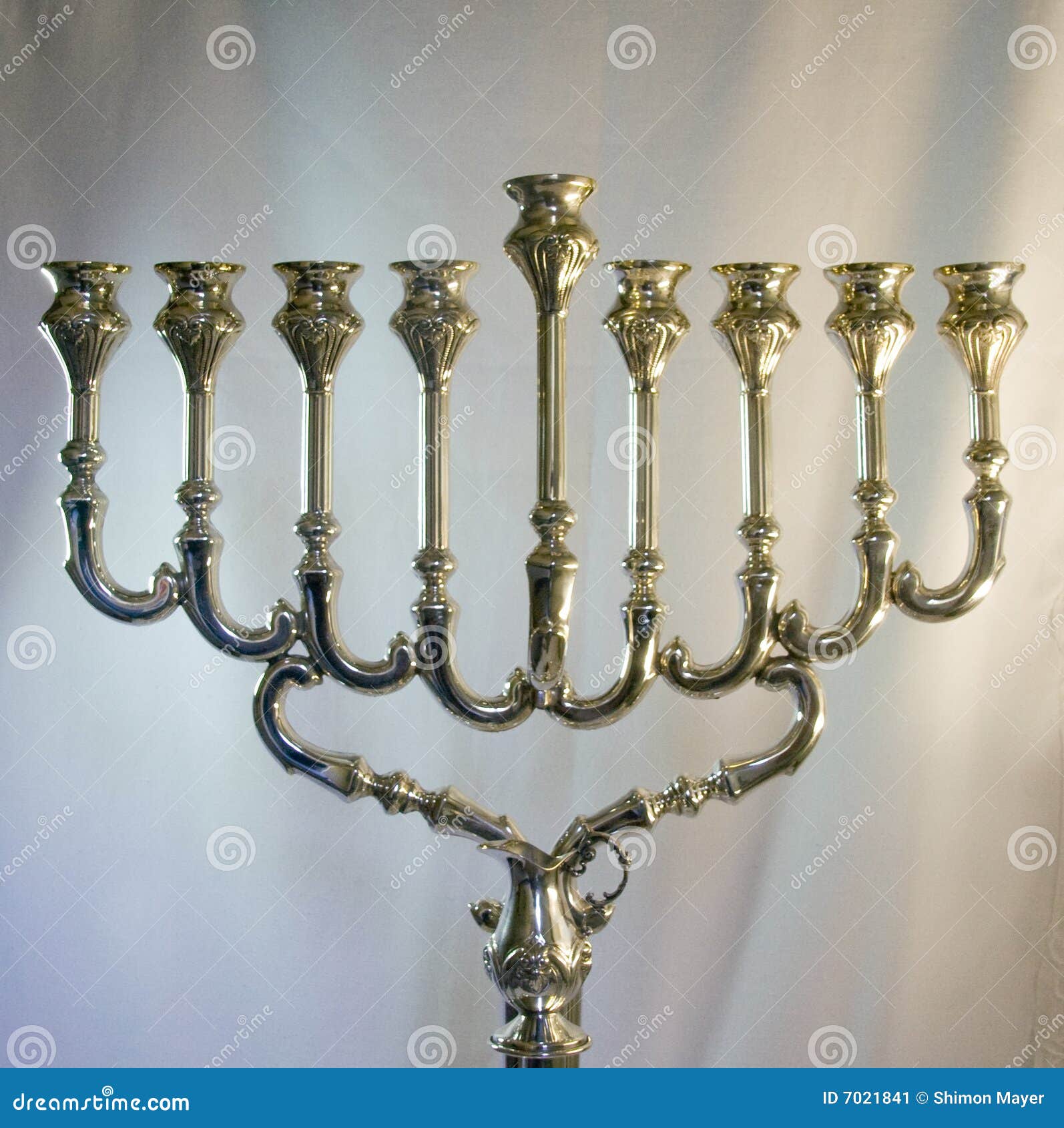 Silver Menorah stock image. Image of candle, candlestick - 7021841