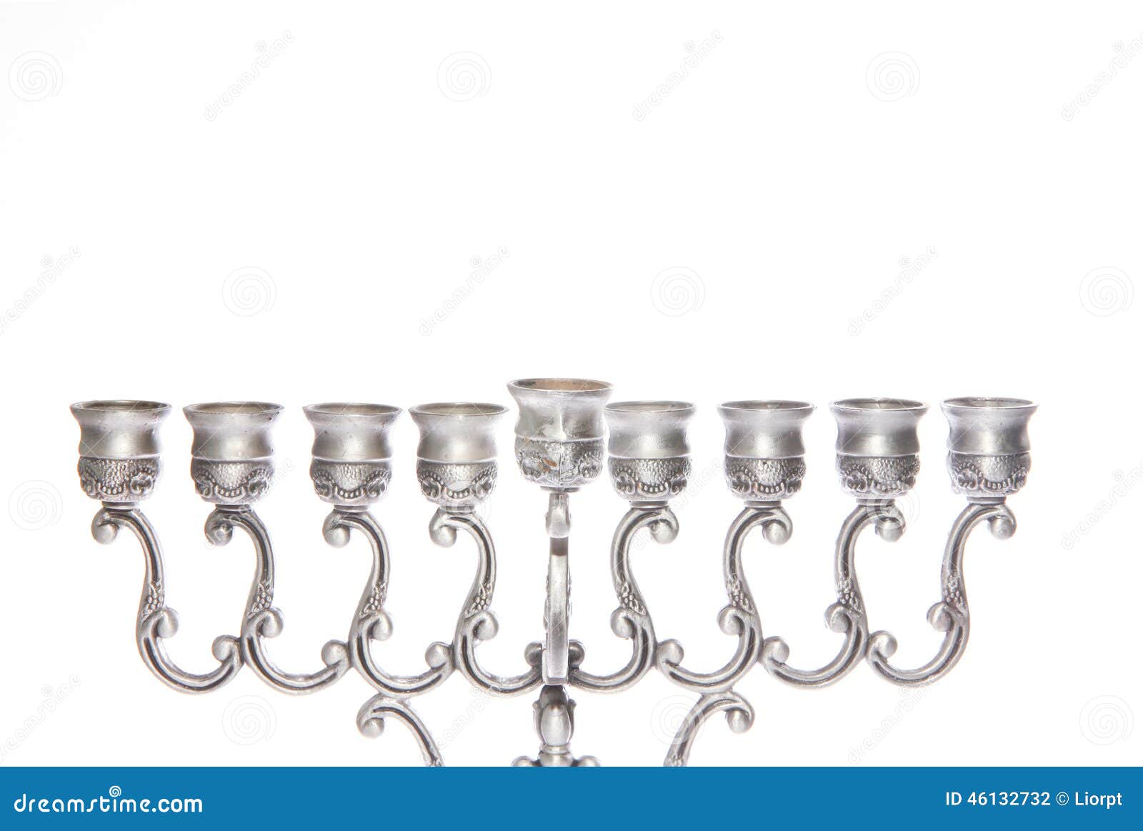 Silver Menorah stock photo. Image of temple, seven, light - 46132732