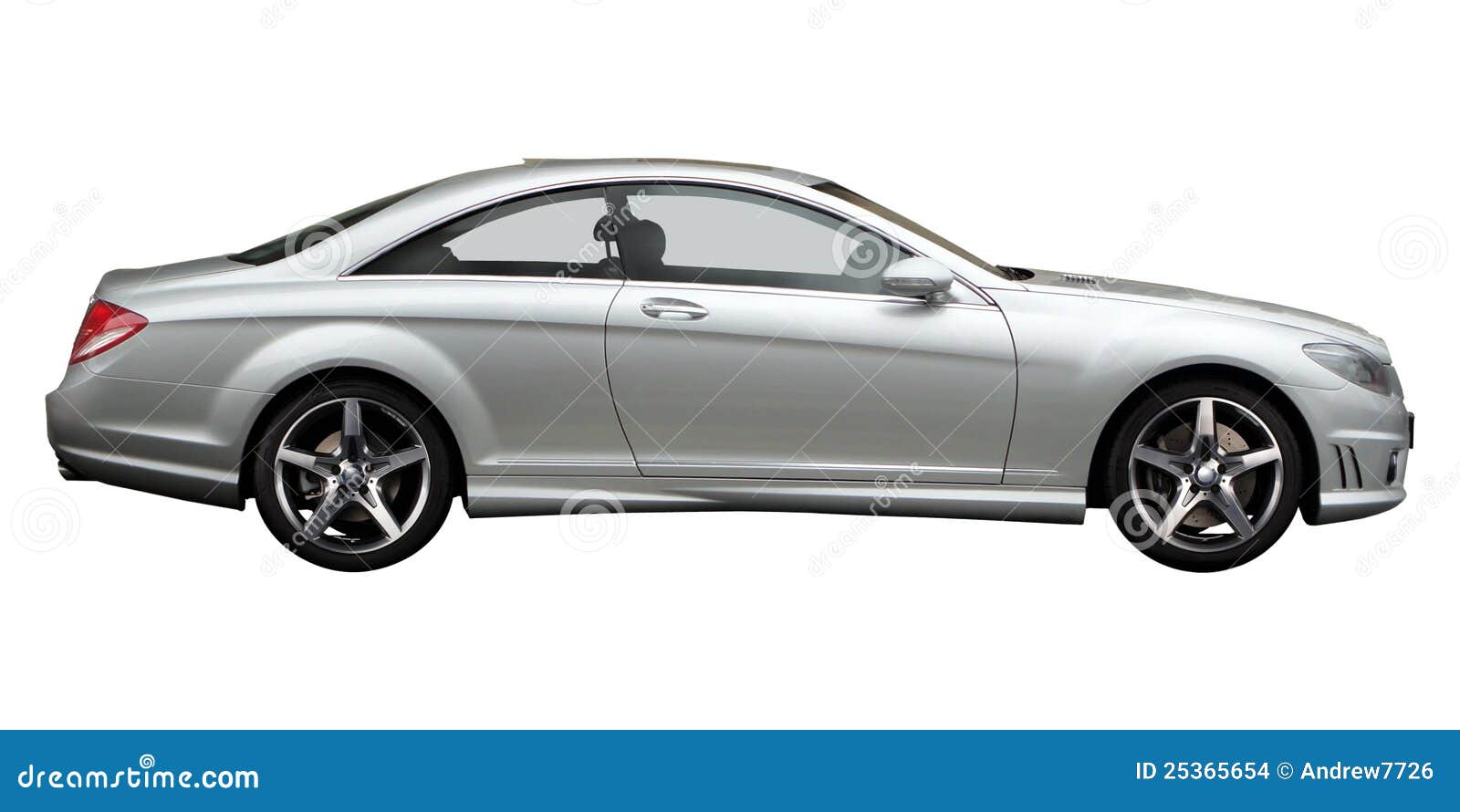 Silver Mercedes side view stock photo. Image of background - 25365654