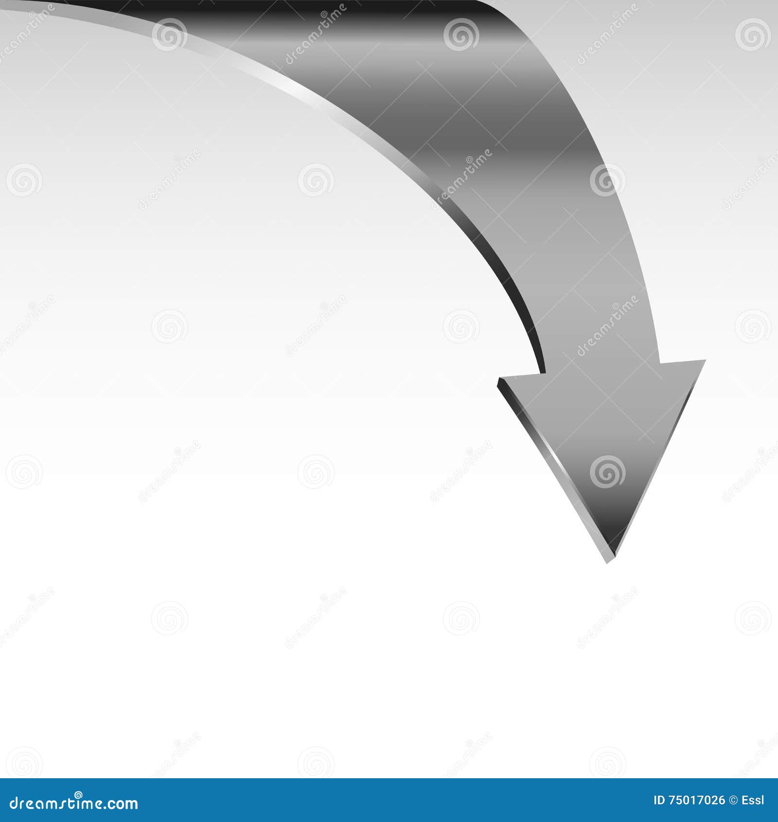 Silver Metal Arrow Points Down Stock Vector - Illustration of circular ...