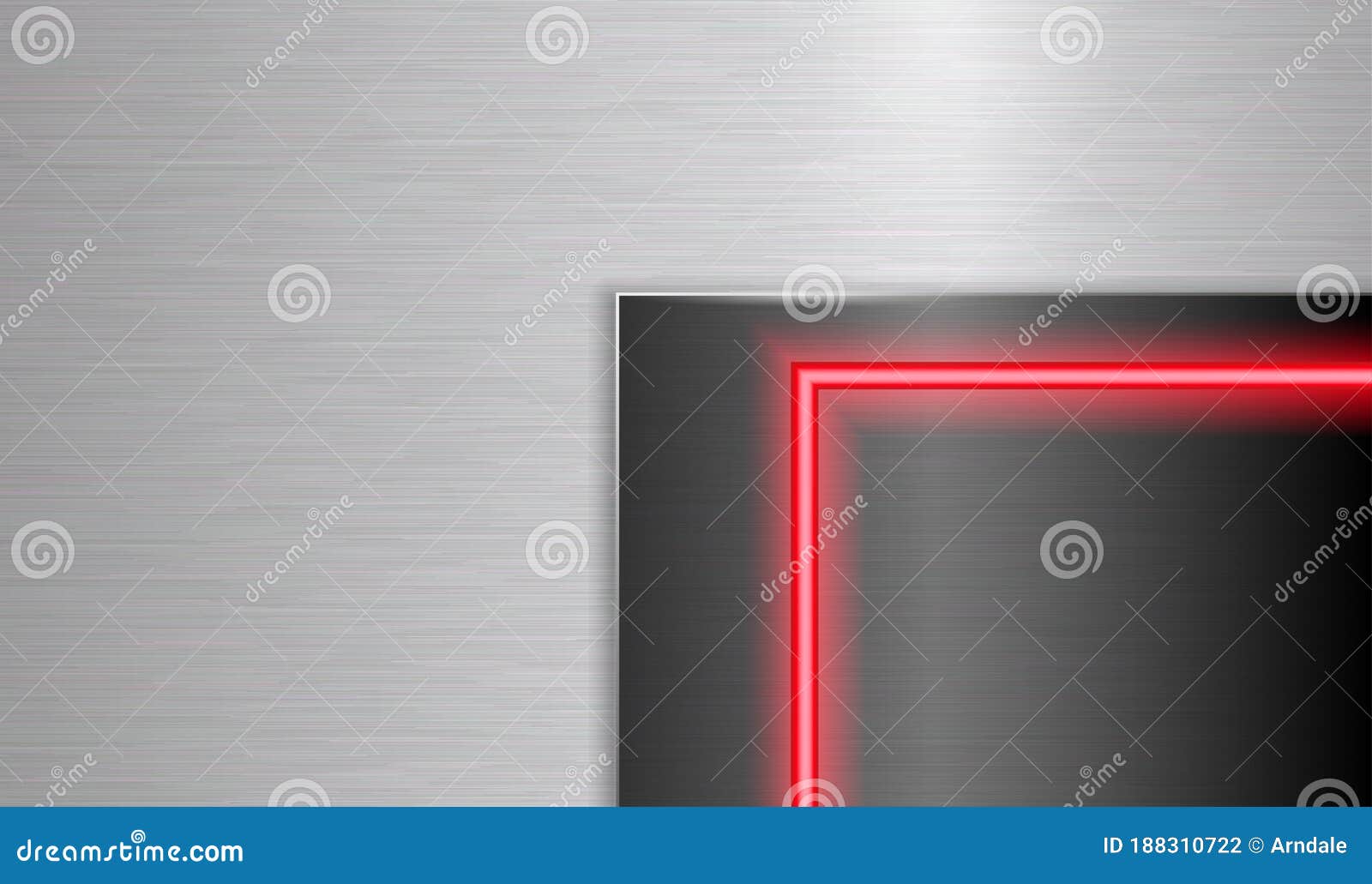 Silver Metal Background with Neon Frame Stock Vector - Illustration of ...