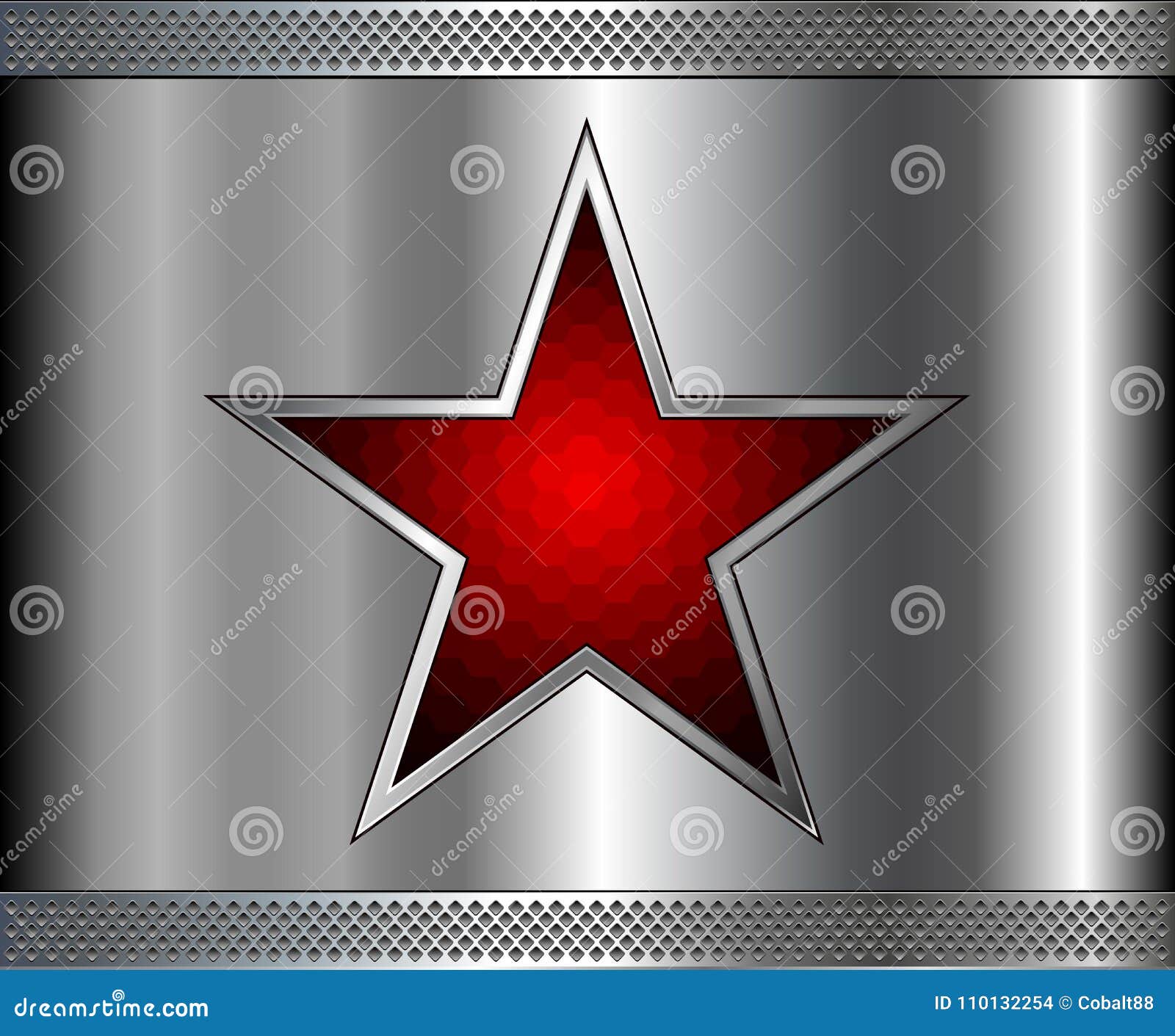 Silver Metal Background with Red Star Inside Stock Vector ...