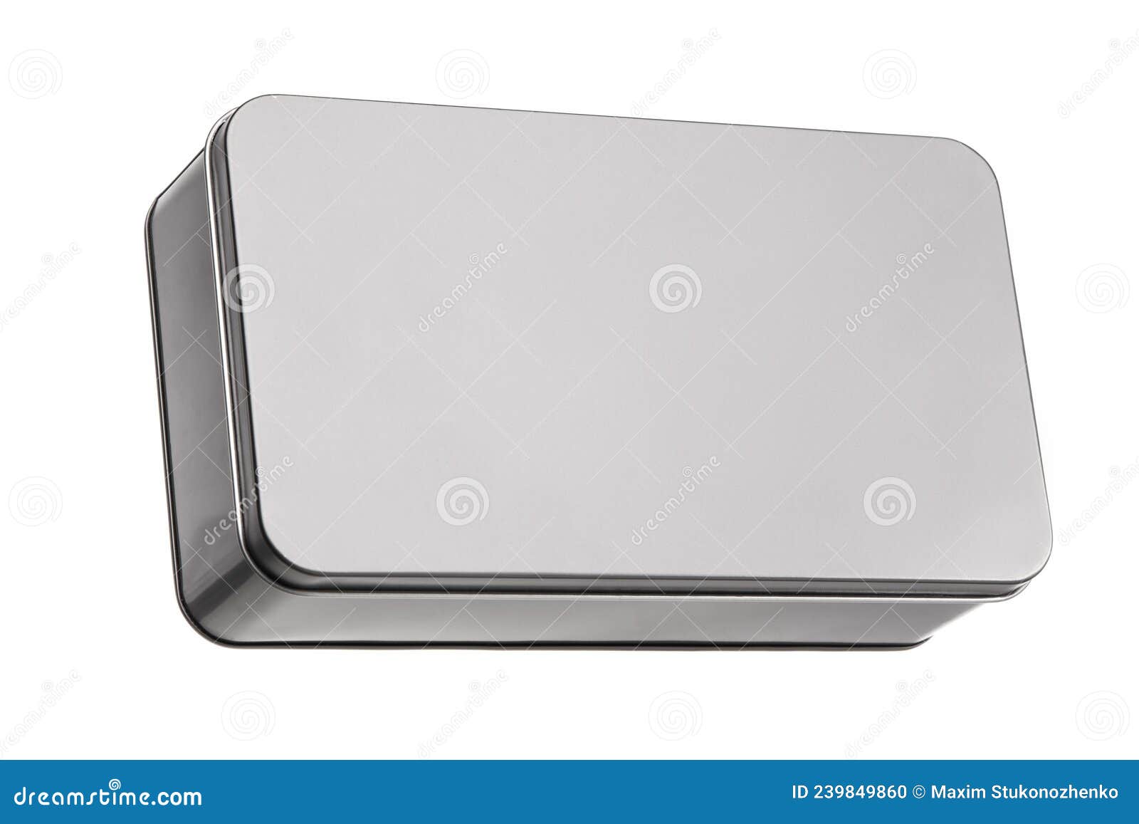 Silver Metal Box Isolated on White Background Stock Photo - Image of ...