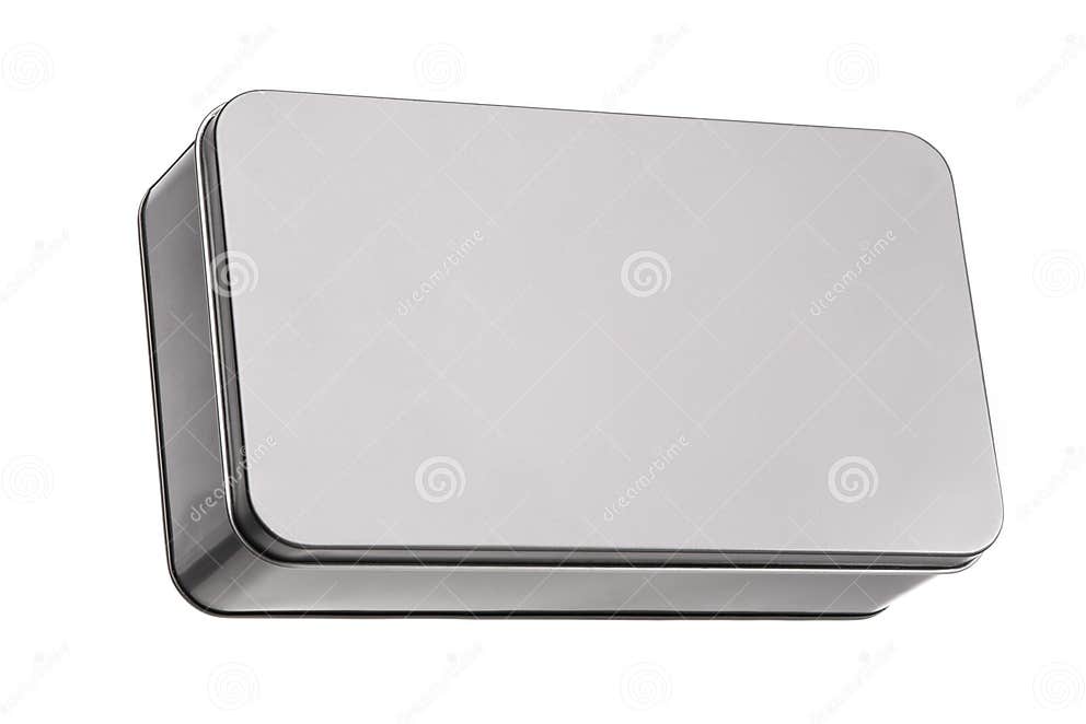 Silver Metal Box Isolated on White Background Stock Photo - Image of ...