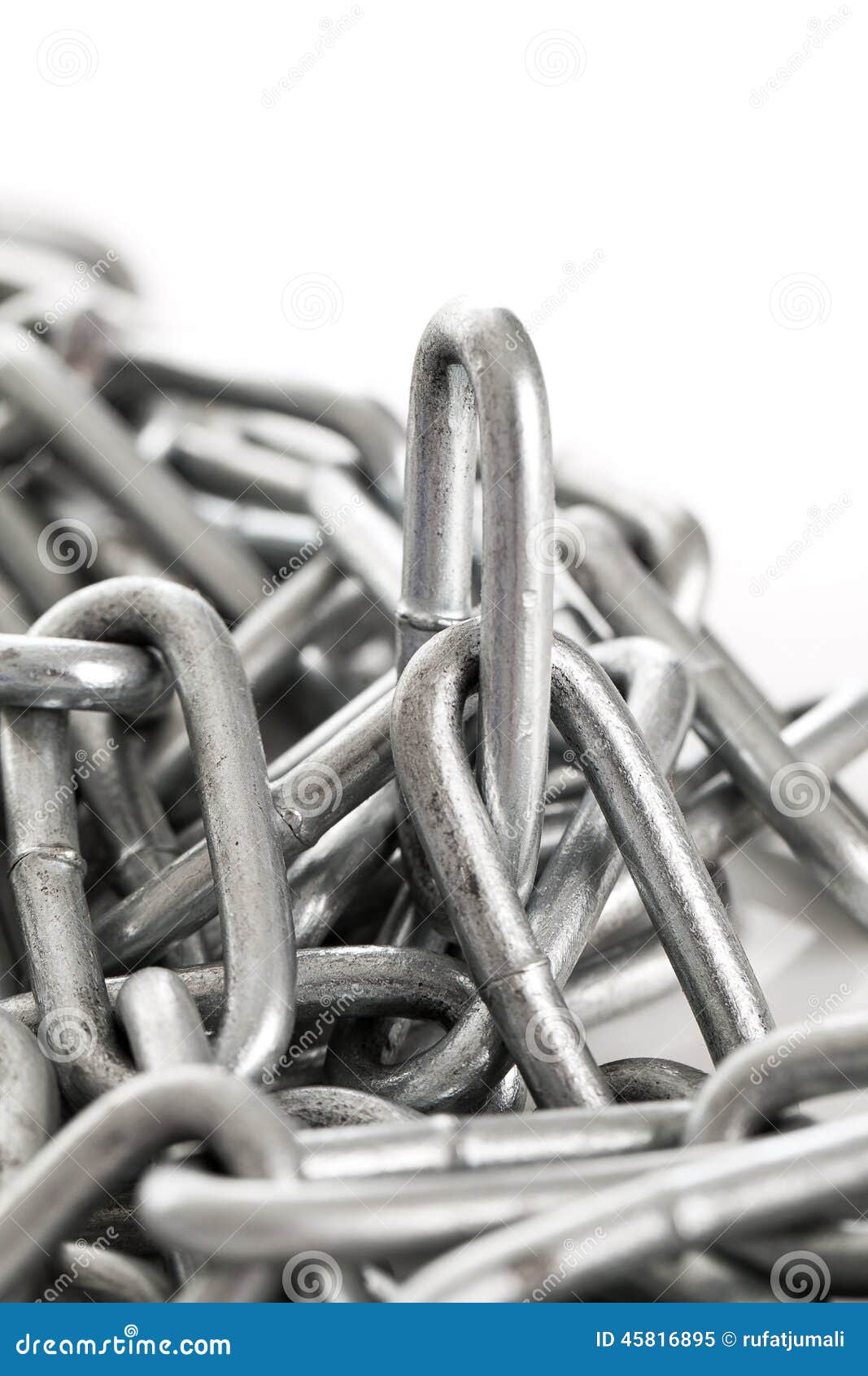 Silver Metal Chain on a Background Stock Image - Image of attached ...