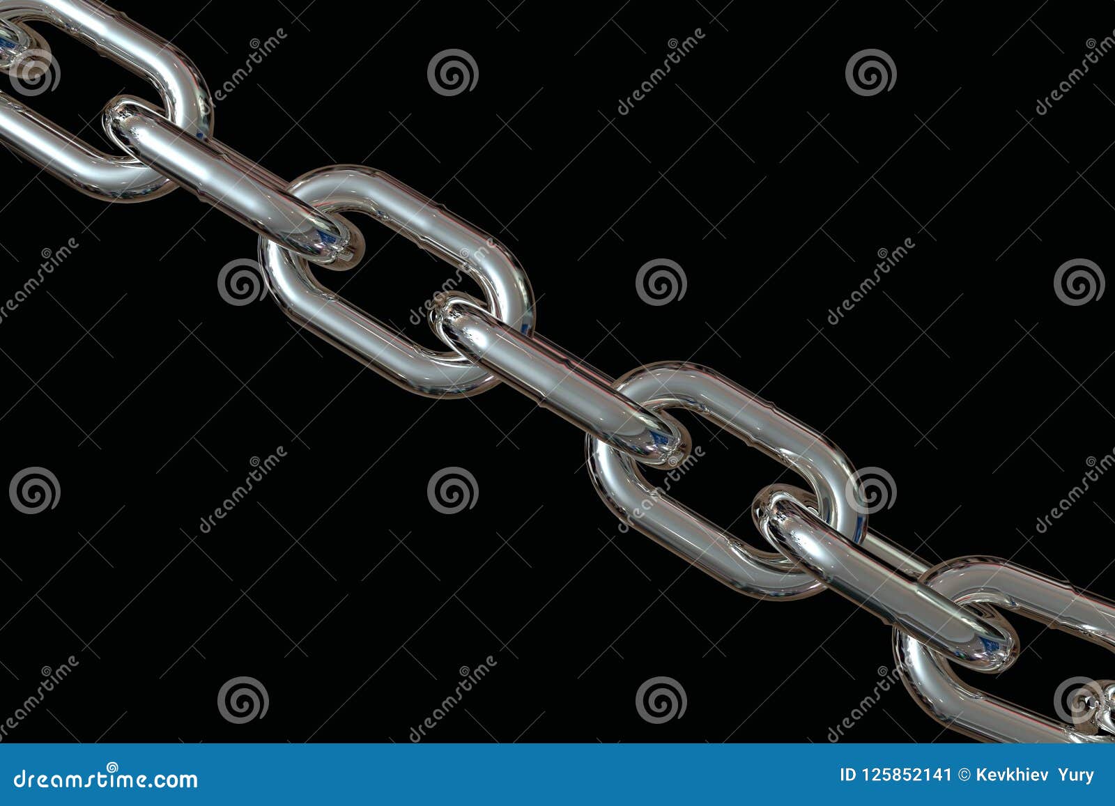 Silver Metal Chain 3D Rendering Stock Illustration - Illustration of ...