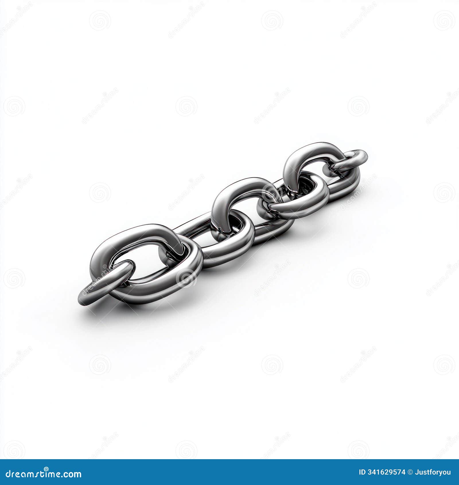 Silver Metal Chain Isolated on White Background Stock Illustration ...